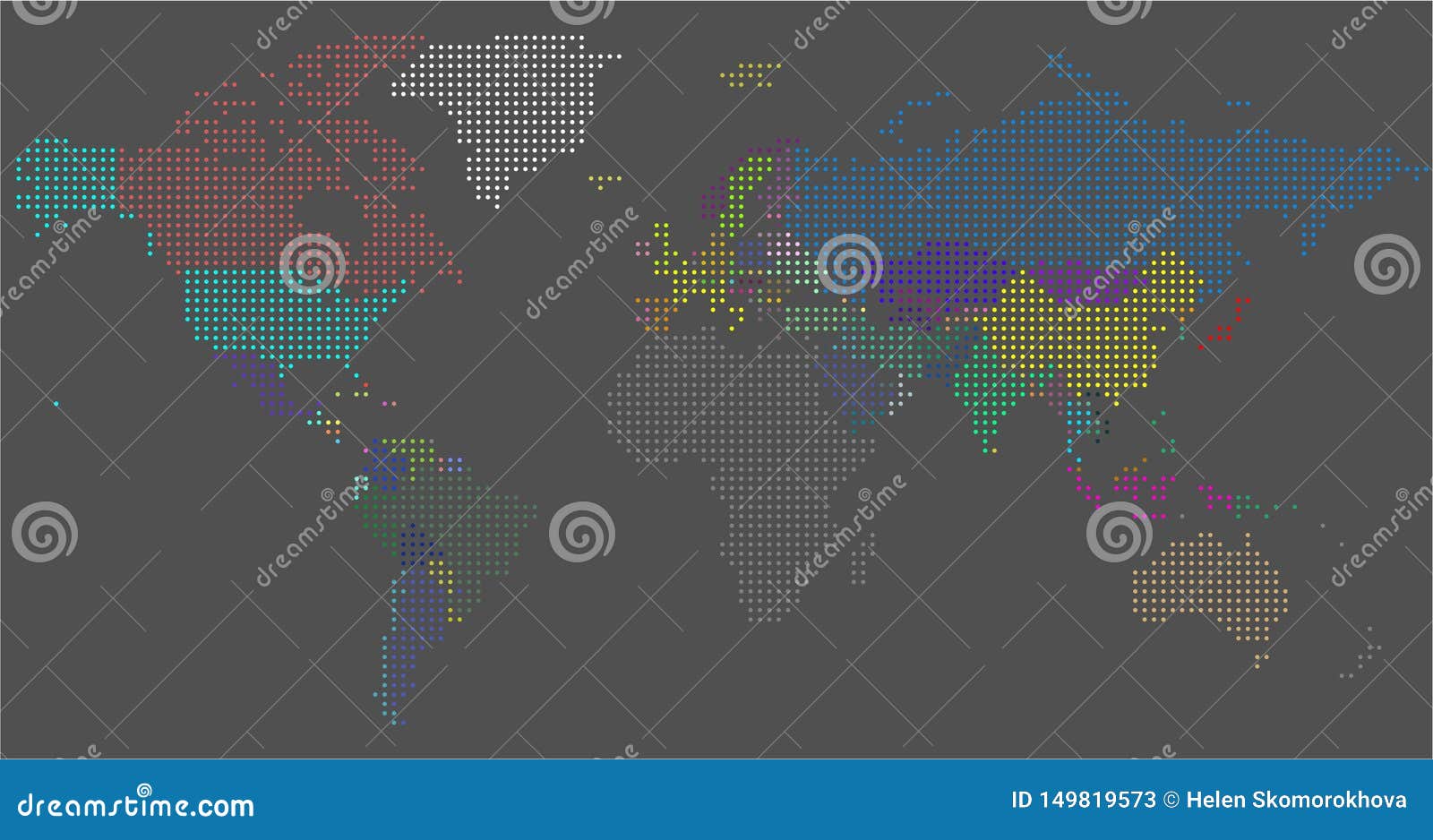 Vector Dotted World Map. a Political Map of the World Stock Vector ...
