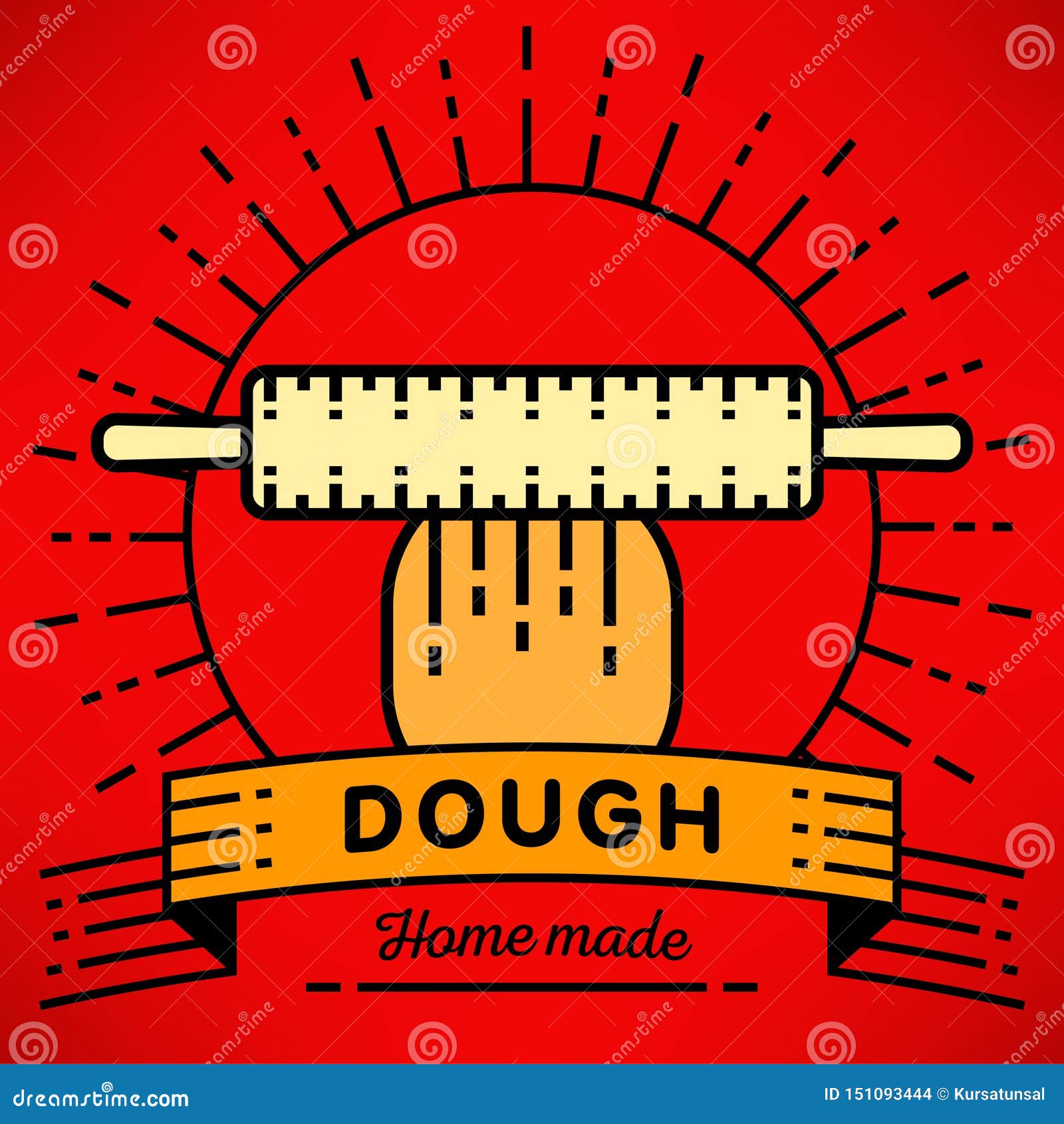 Vector Dough Icon with Linear Style Stock Illustration - Illustration ...