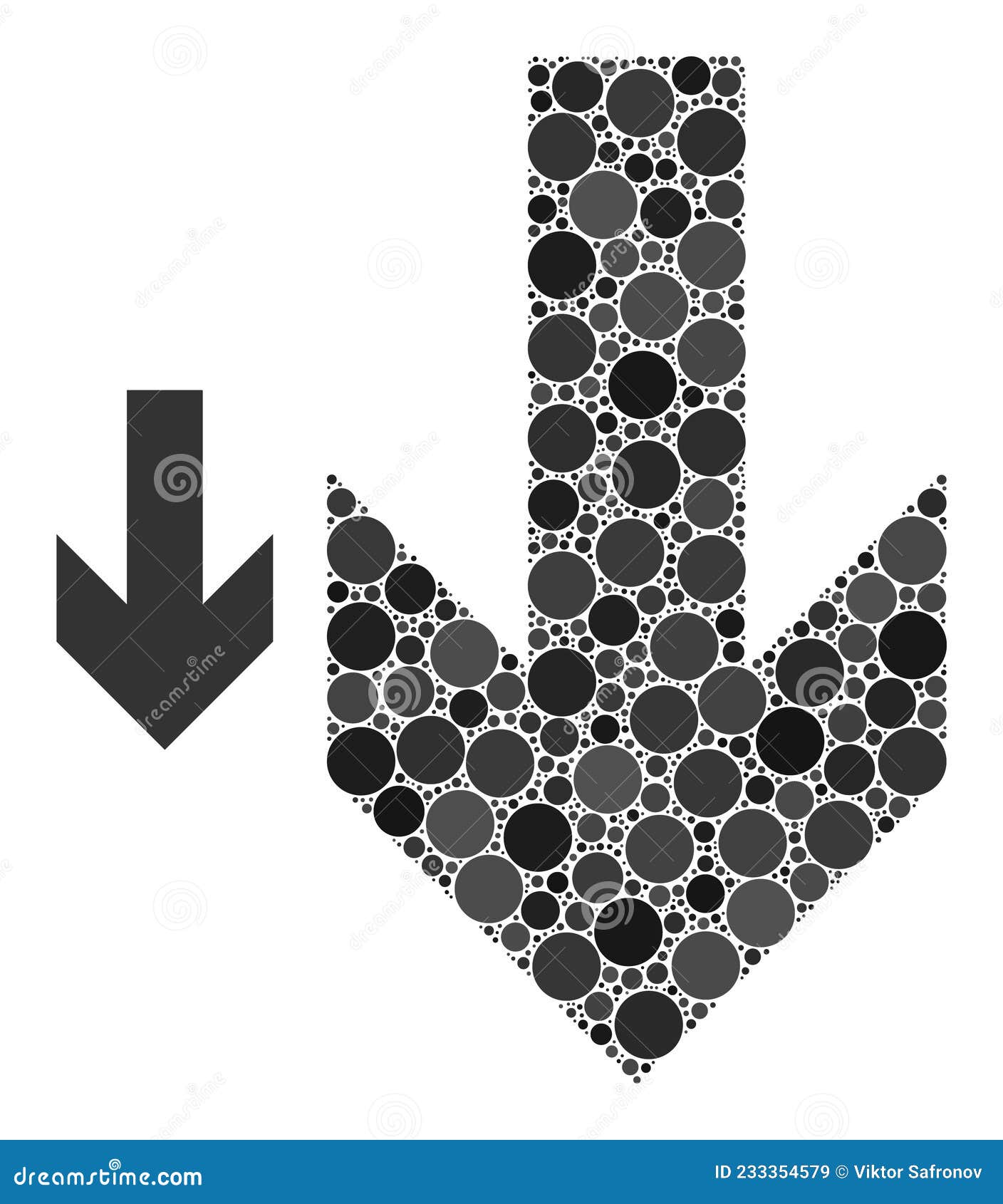 Vector Down Arrow Direction Mosaic of Dots Stock Vector - Illustration ...
