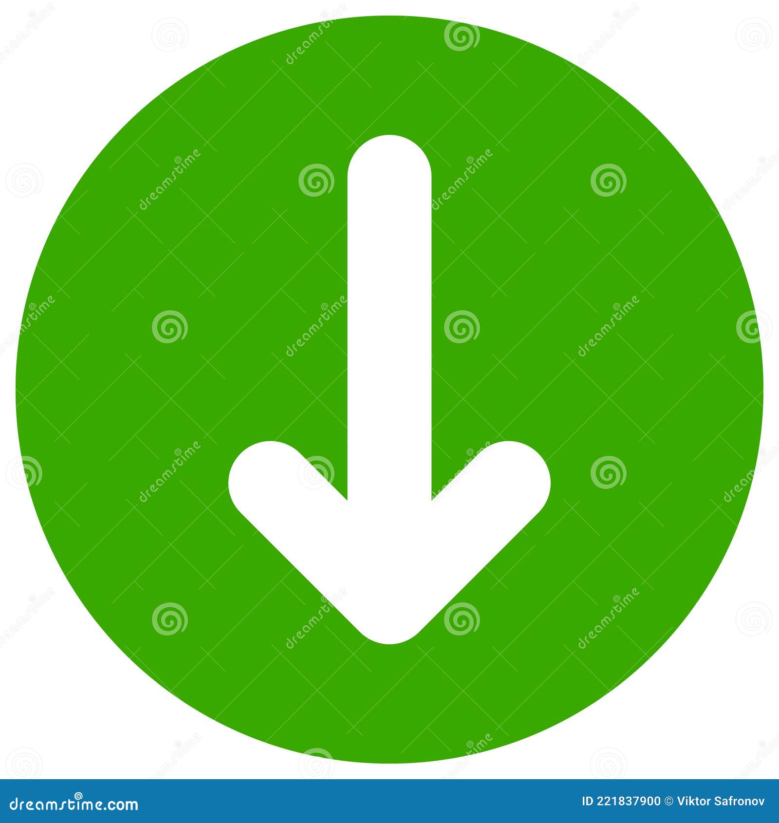 Vector Down Direction Flat Icon Symbol Stock Vector - Illustration of ...
