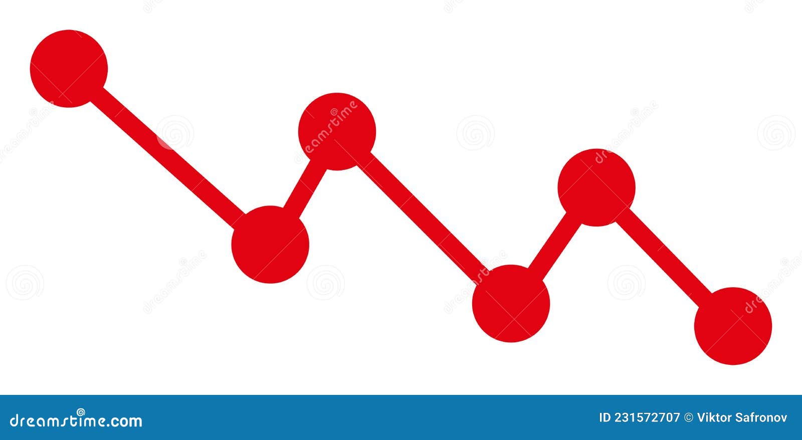 Vector Down Trend Flat Icon Illustration Stock Vector - Illustration of ...