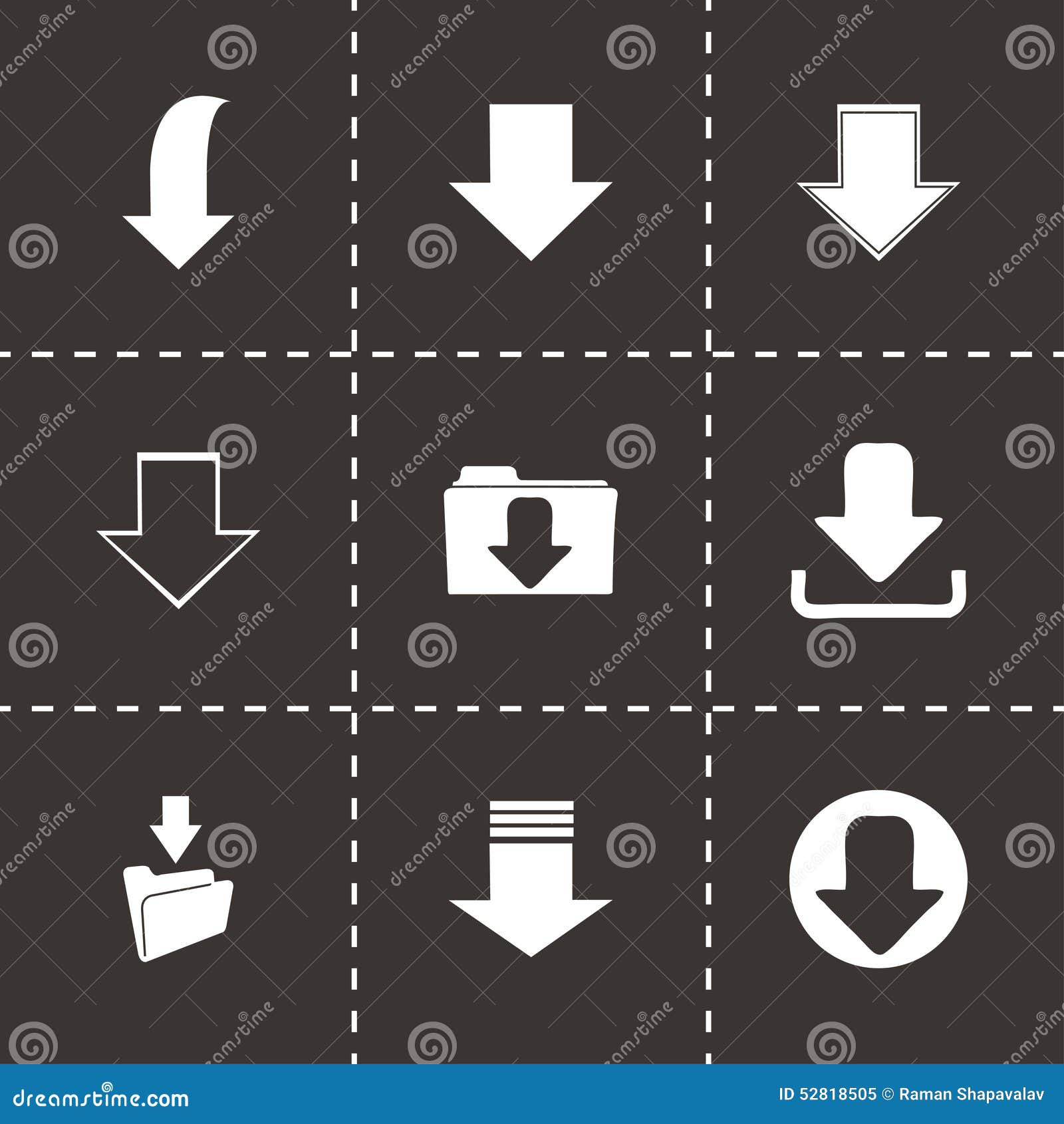 Vector download icons set stock vector. Illustration of icon - 52818505