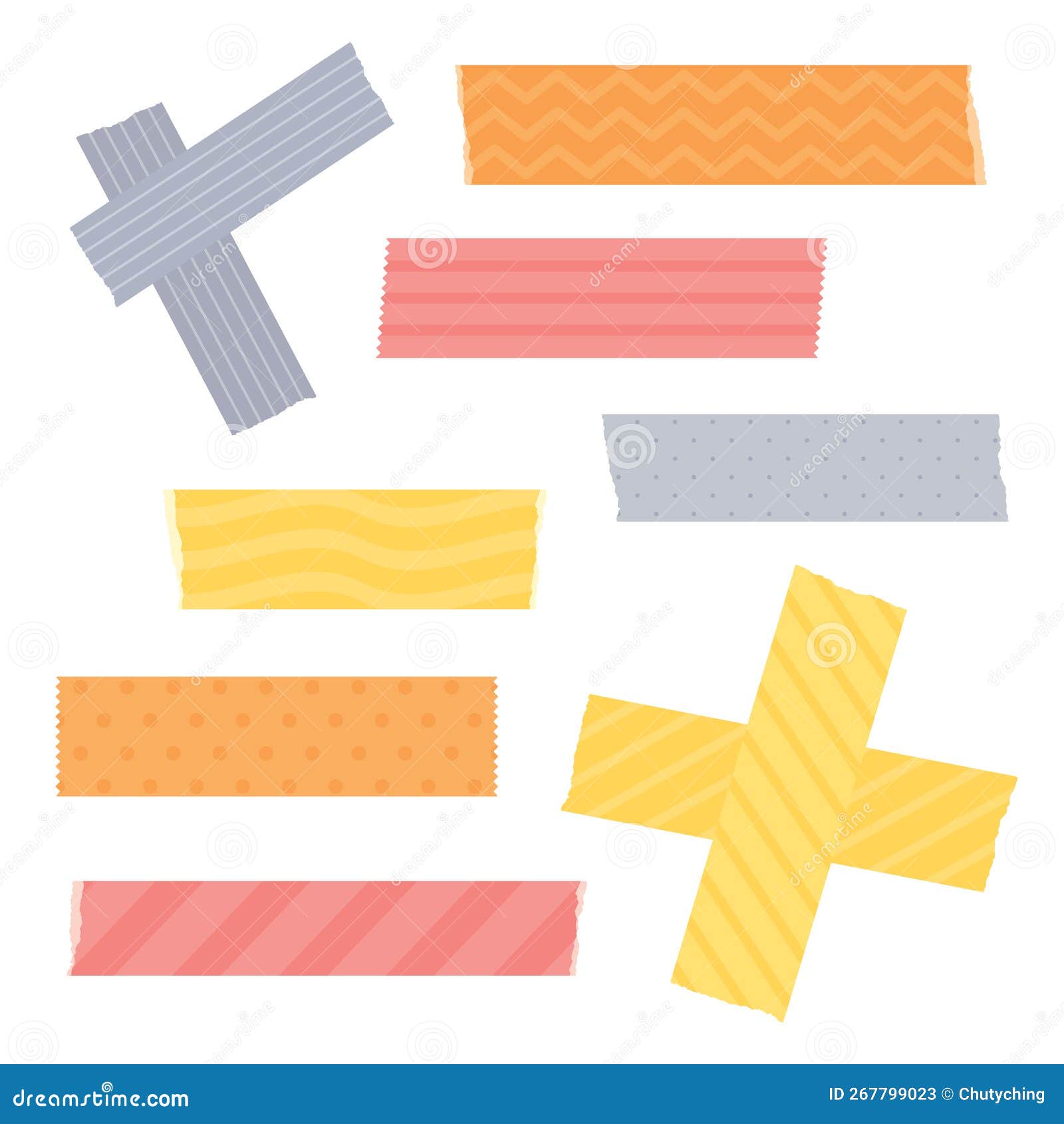 Set of Colorful Patterned Paper Decoration Tape. Stock Vector ...