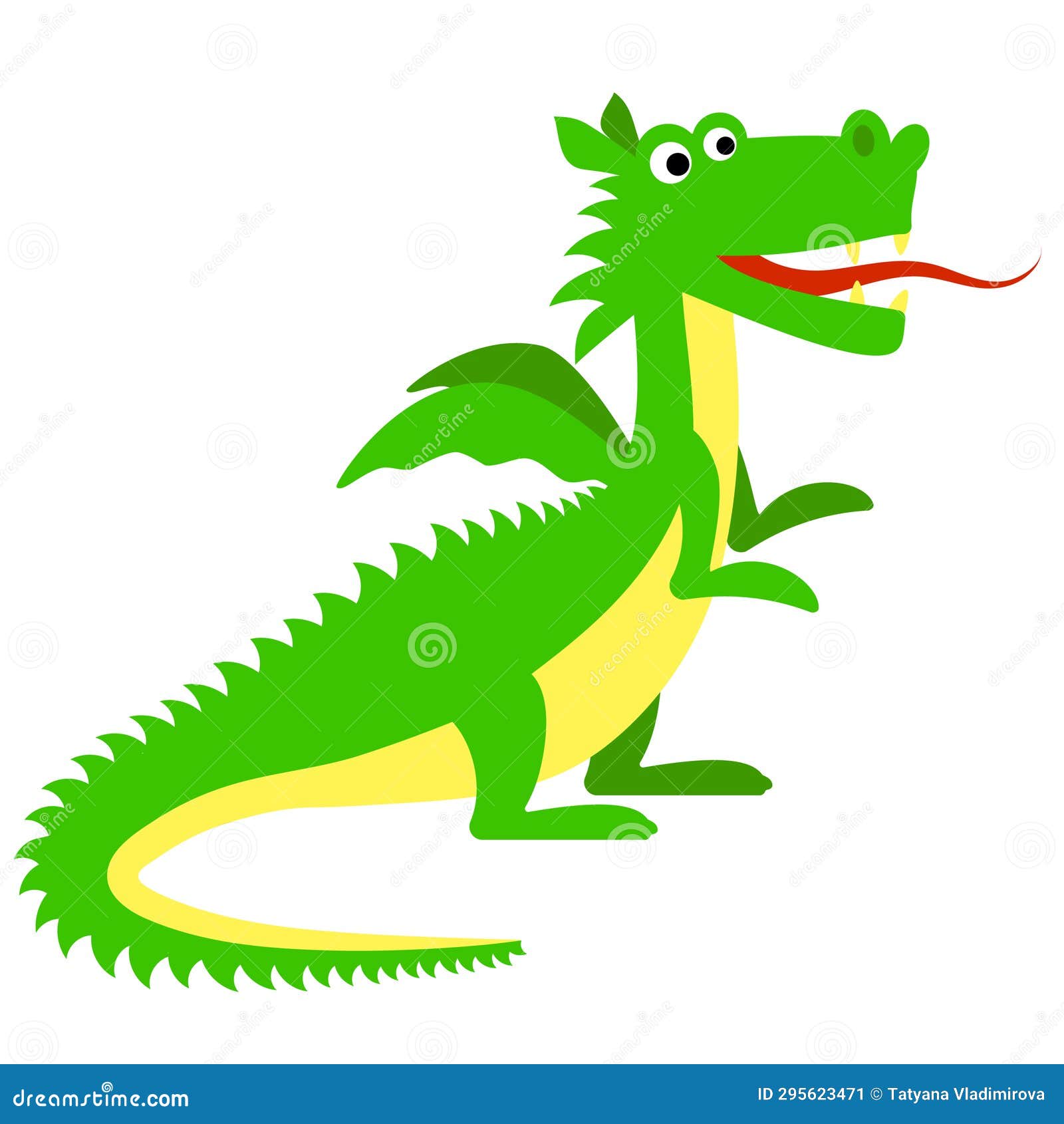 Vector Dragon in Cartoon, Flat Style. Stock Vector - Illustration of ...