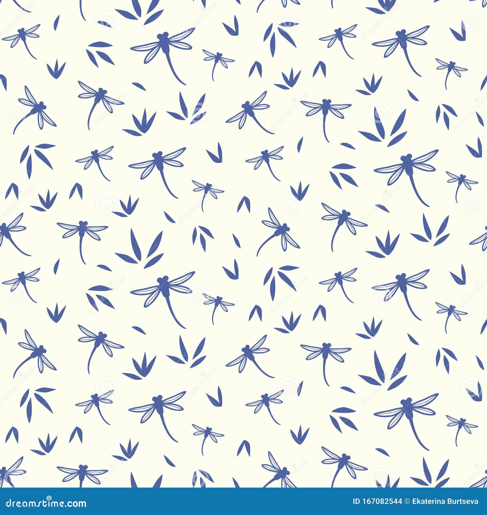 Vector Dragonfly Seamless Pattern Stock Vector - Illustration of ...