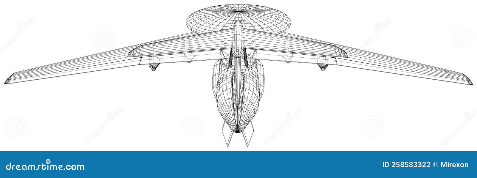 Vector Drawing of Airborne Early Warning and Control Aircraft. Image ...