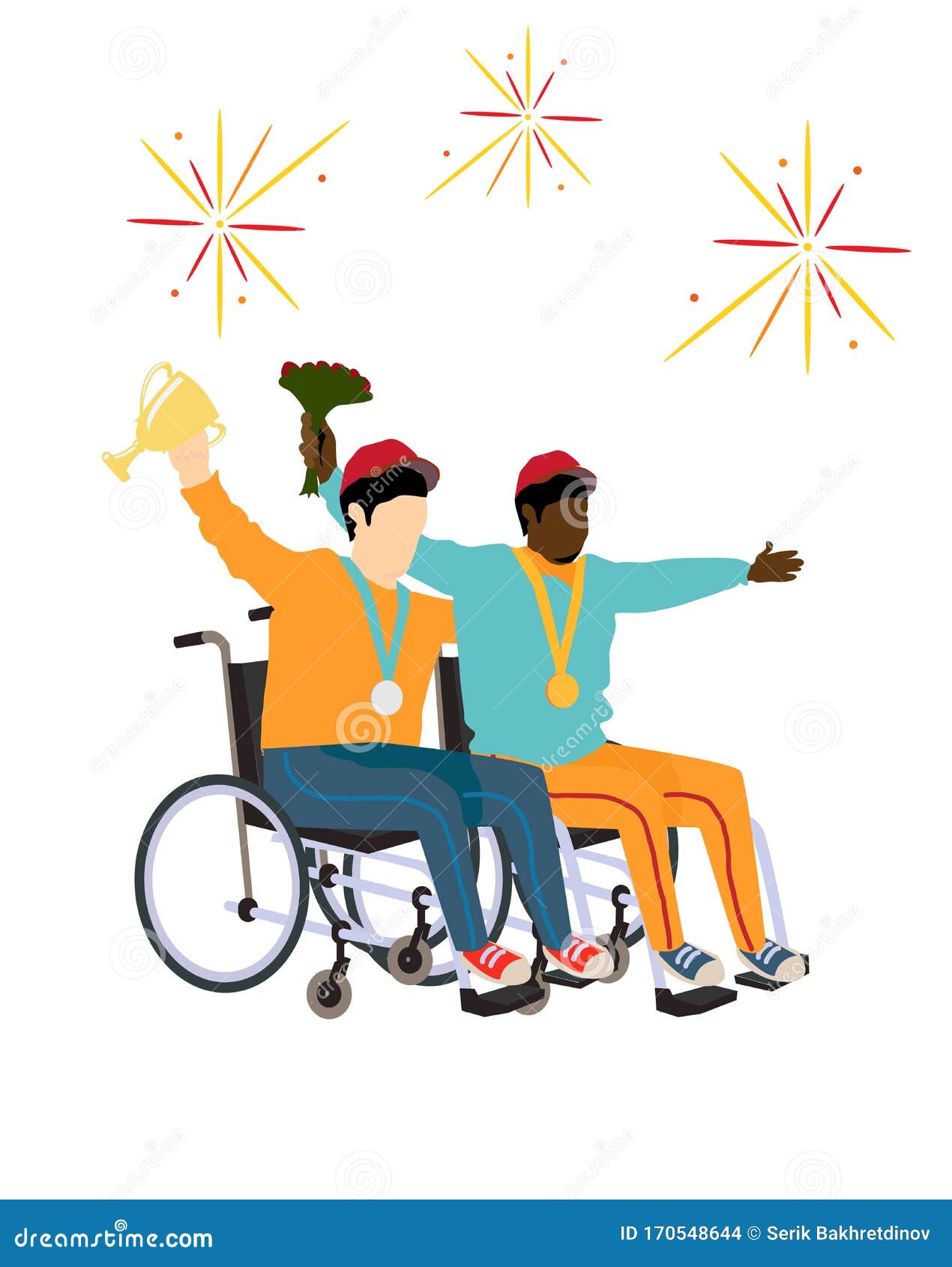 Vector Drawing of Athletes with Disabilities. Stock Vector ...
