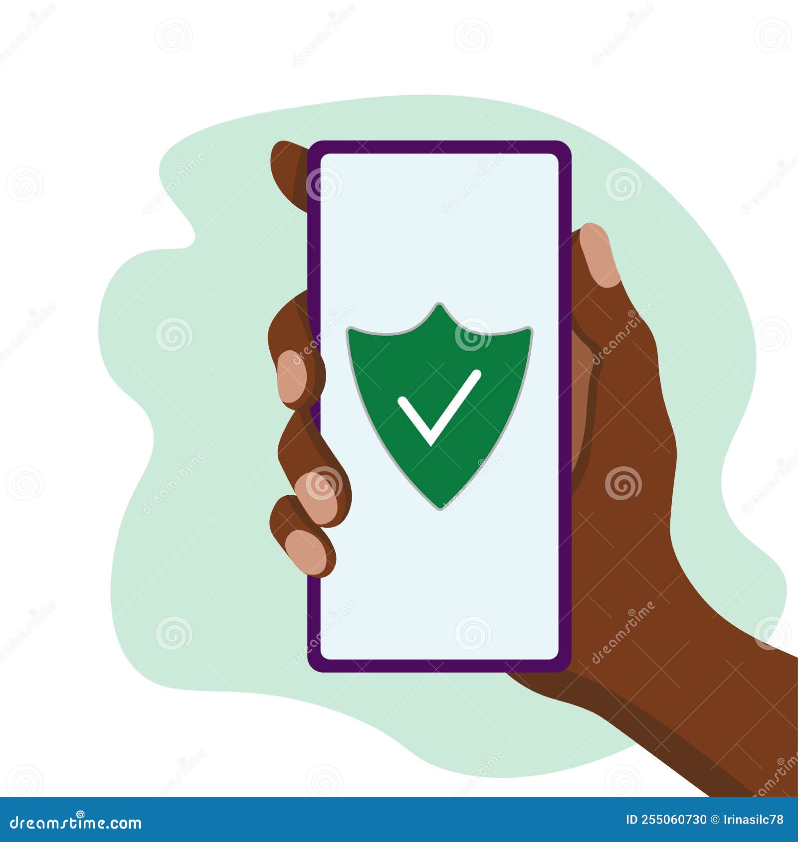 Antivirus Software in the Phone Stock Vector - Illustration of ...
