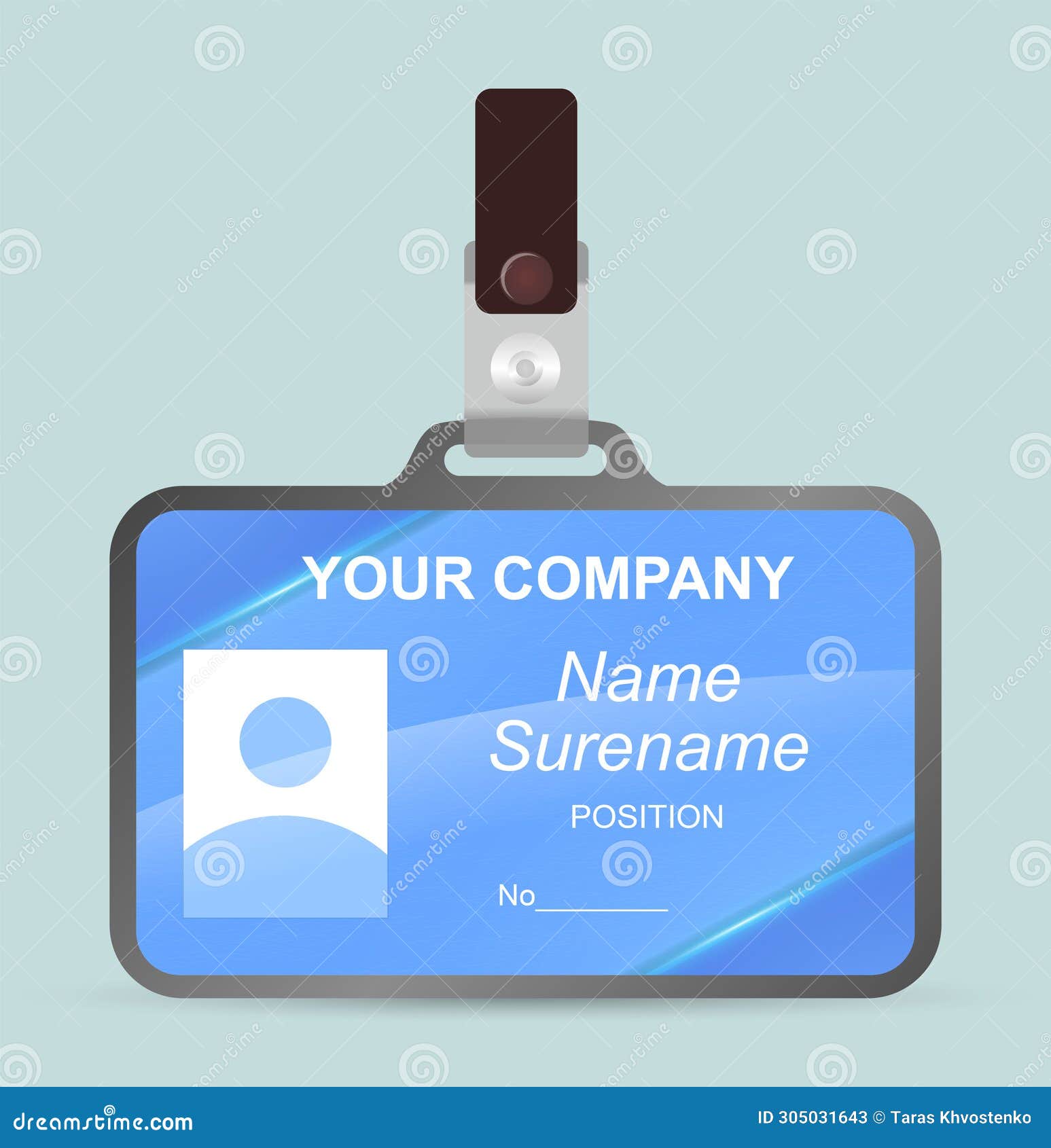 Badge Pass Id Card In Flat Style Vector Illustration | CartoonDealer ...