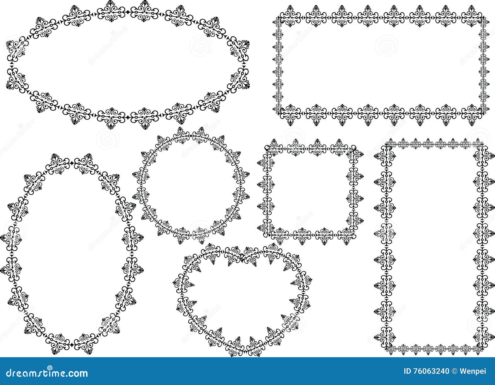 Vector Drawing Border Frame Set Stock Vector - Illustration of shape ...
