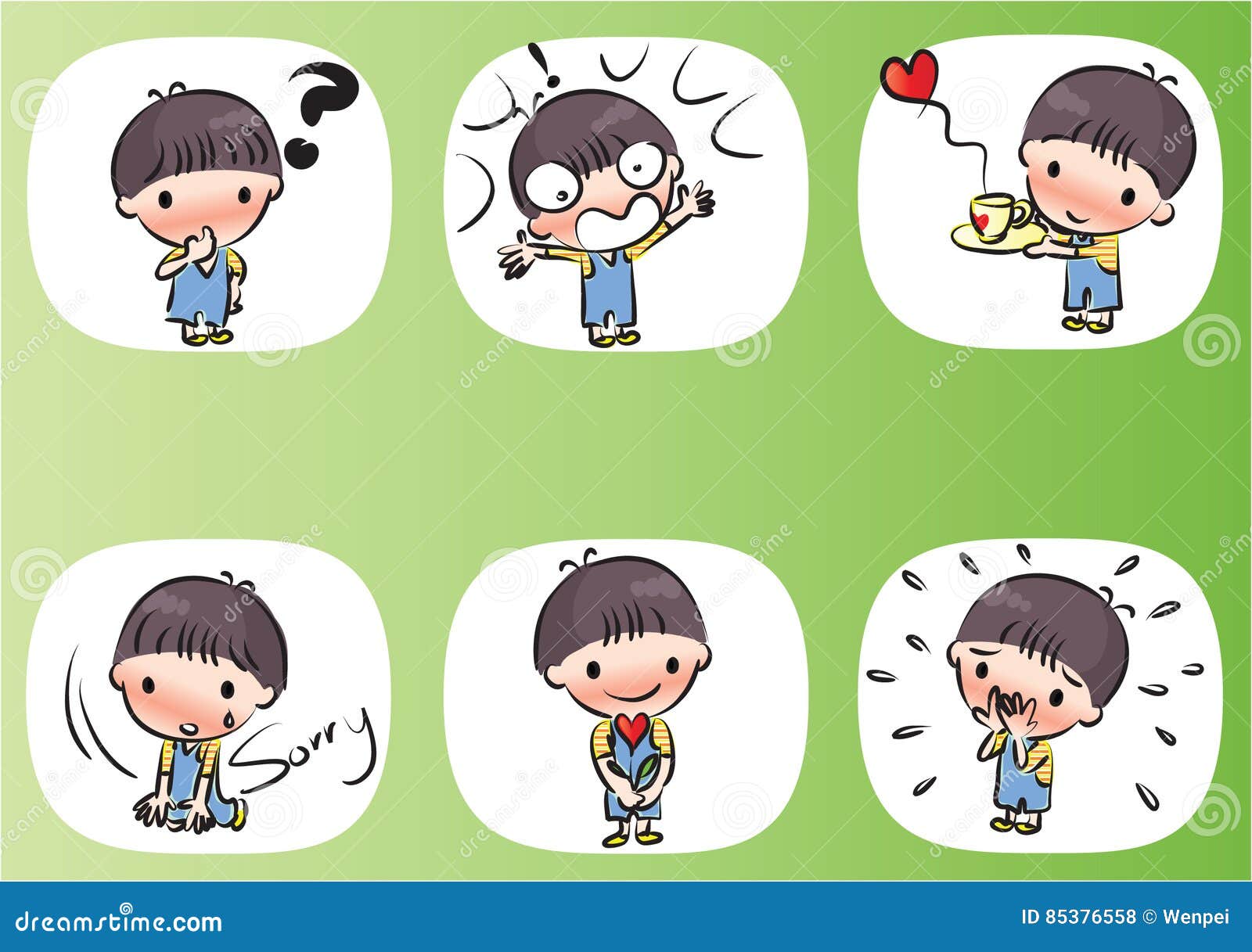 Vector drawing boy set stock illustration. Illustration of good - 85376558