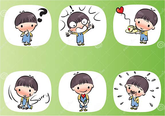 Vector drawing boy set stock illustration. Illustration of good - 85376558