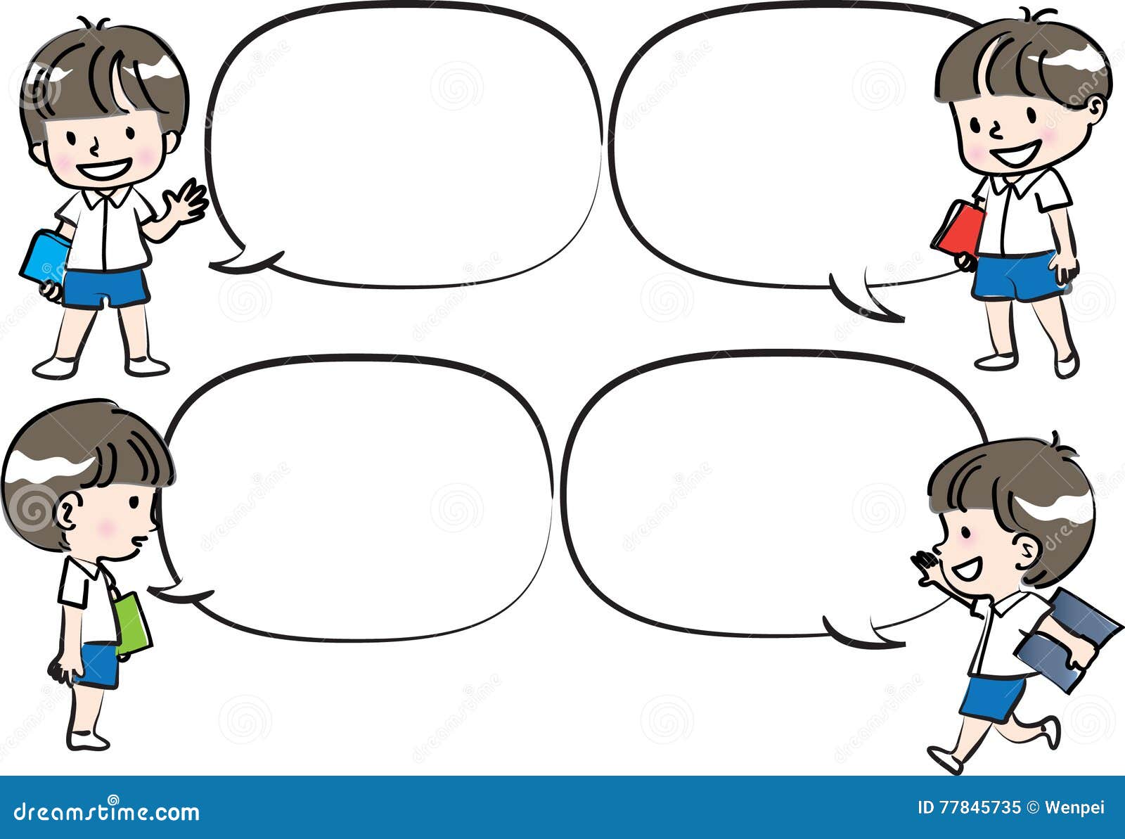 Vector Drawing Boy Talking Set Stock Vector - Illustration of card ...