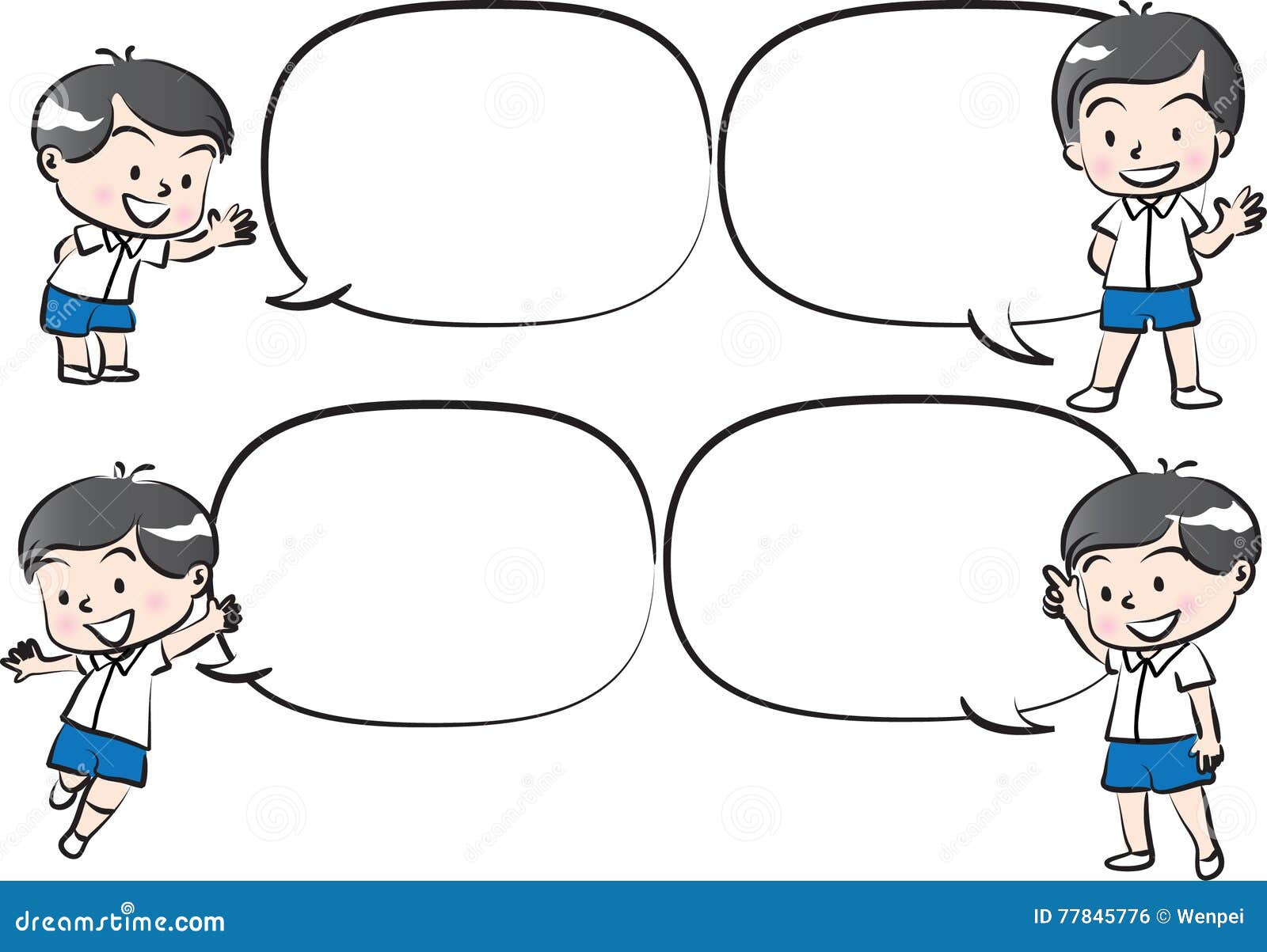 Vector Drawing Boy Talking Set Stock Illustration - Illustration of ...