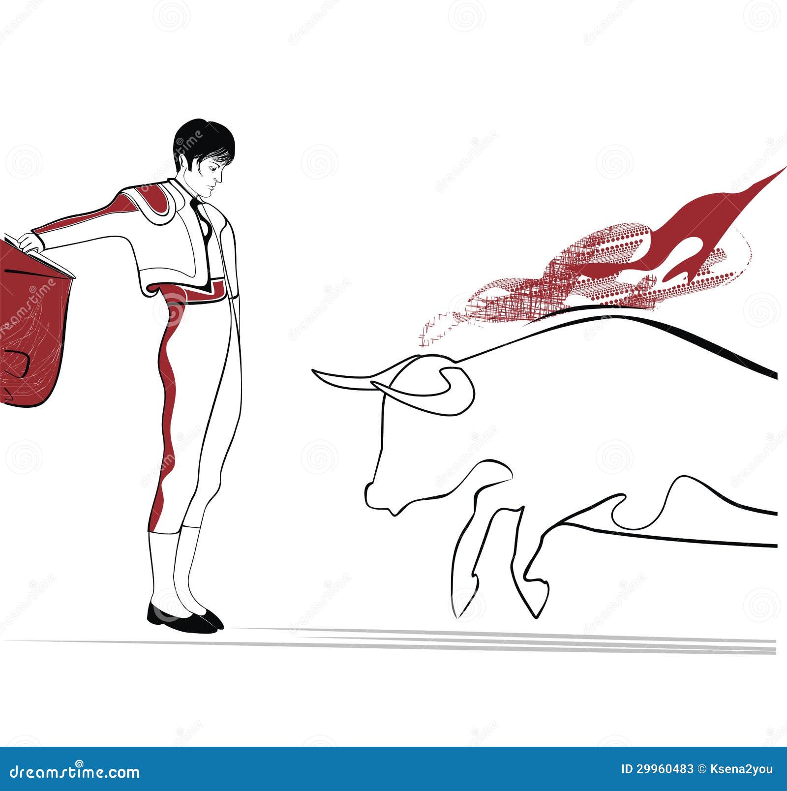Dance With Bull - Vector Drawing | CartoonDealer.com #29960461