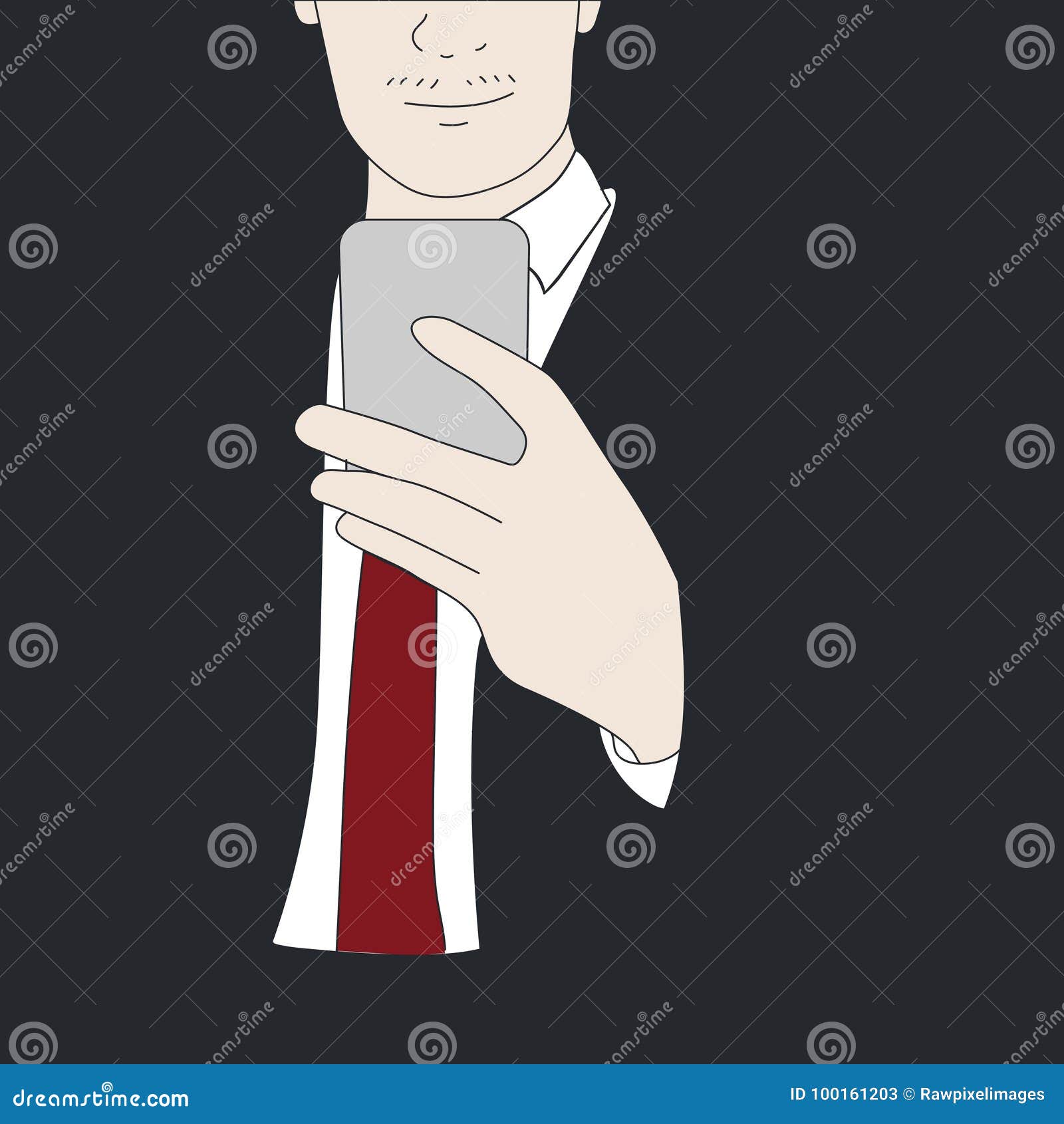 Vector of Drawing Businessman Using Mobile Phone Stock Vector ...
