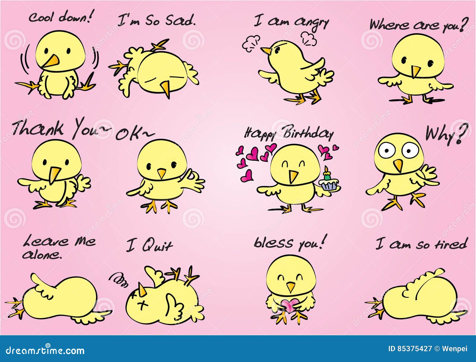 Vector drawing chicks set stock vector. Illustration of cool - 85375427