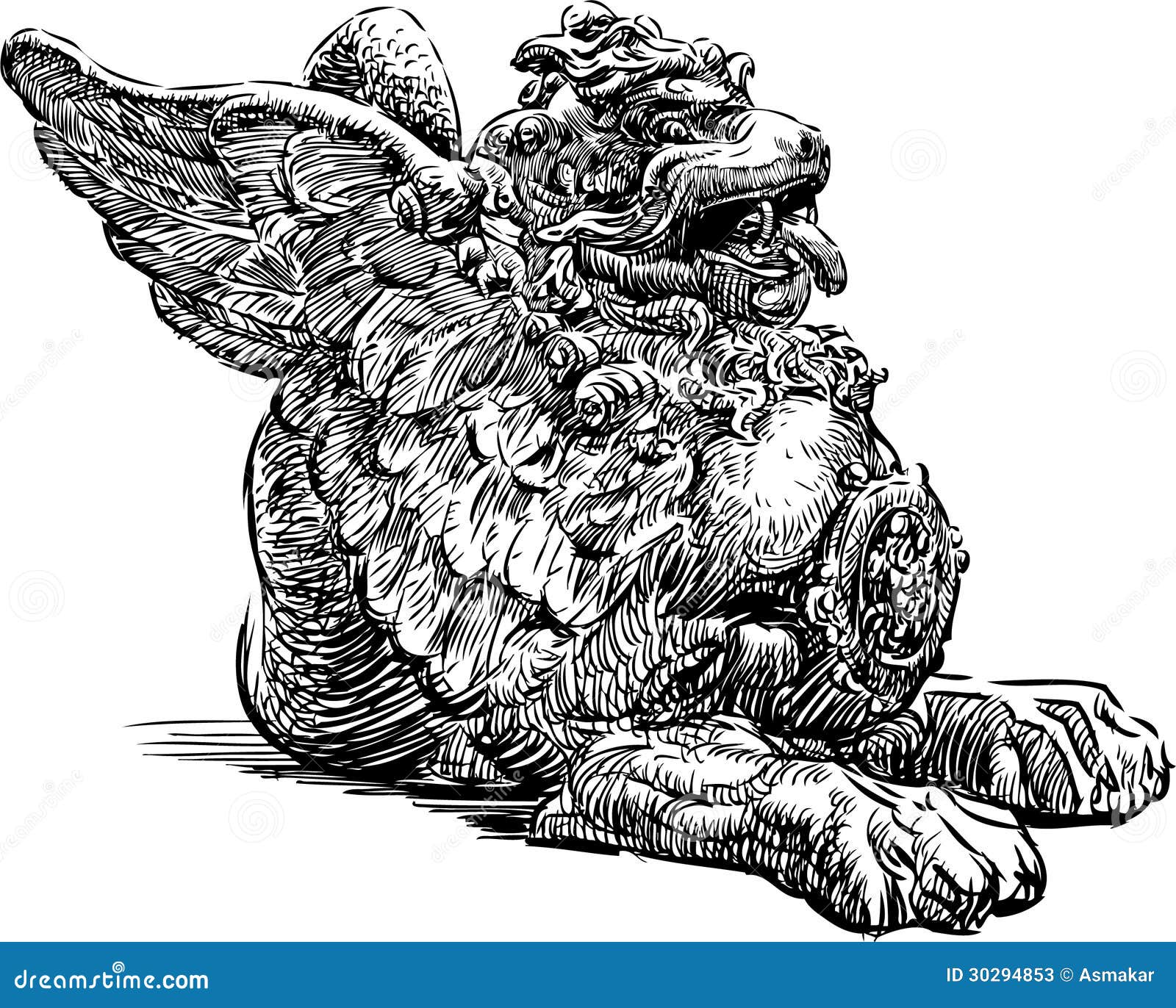 Mythical Chinese Dragon Cartoon Vector | CartoonDealer.com #30294853