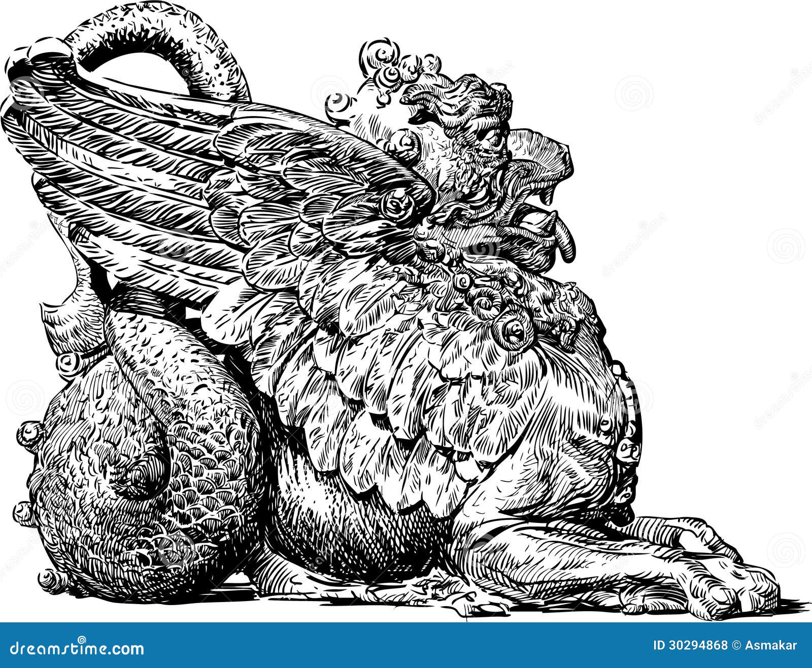 Mythical dragon stock vector. Illustration of tail, magical - 30294868