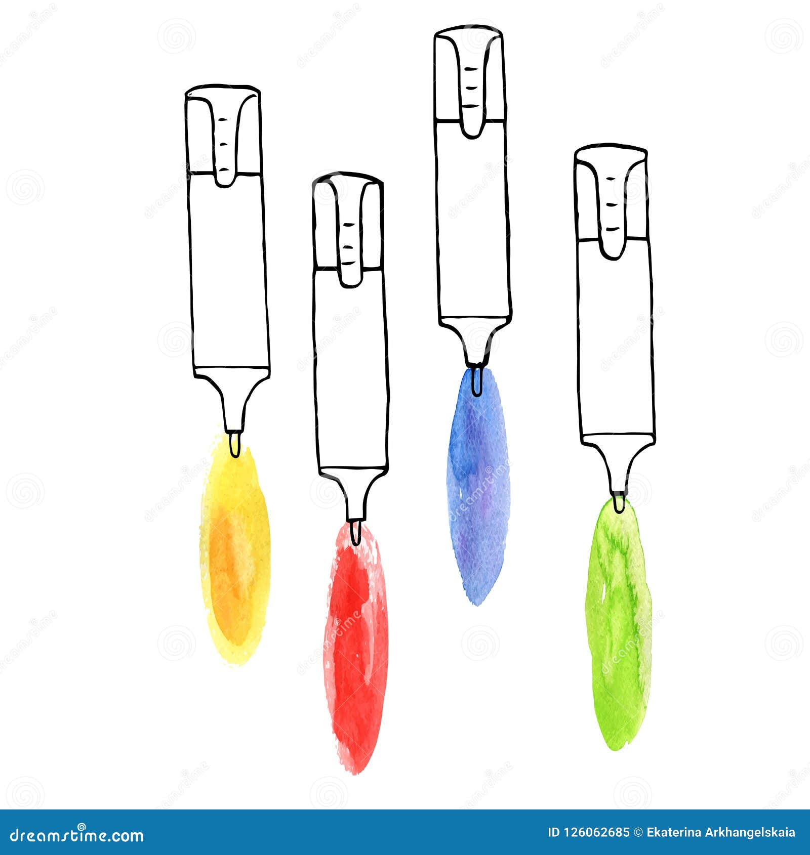 Vector drawing markers stock vector. Illustration of isolated - 126062685