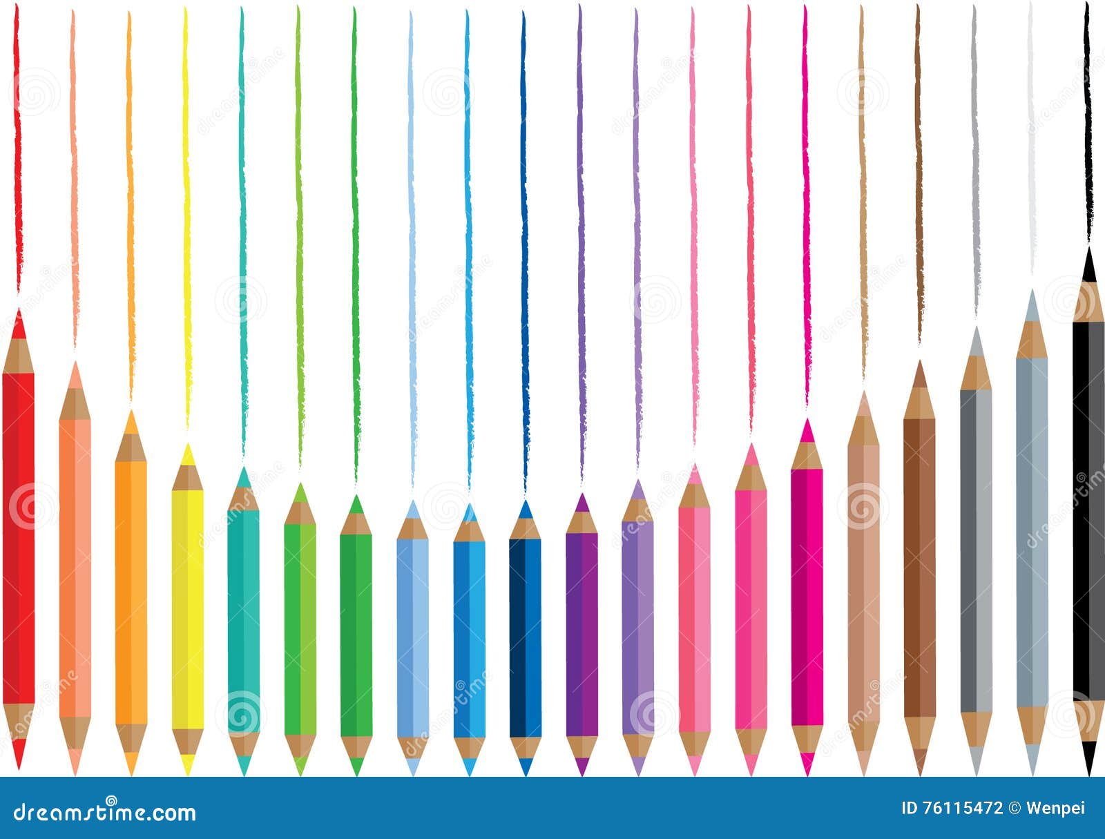 Vector Drawing Color Pencil Set Stock Vector - Illustration of yellow ...