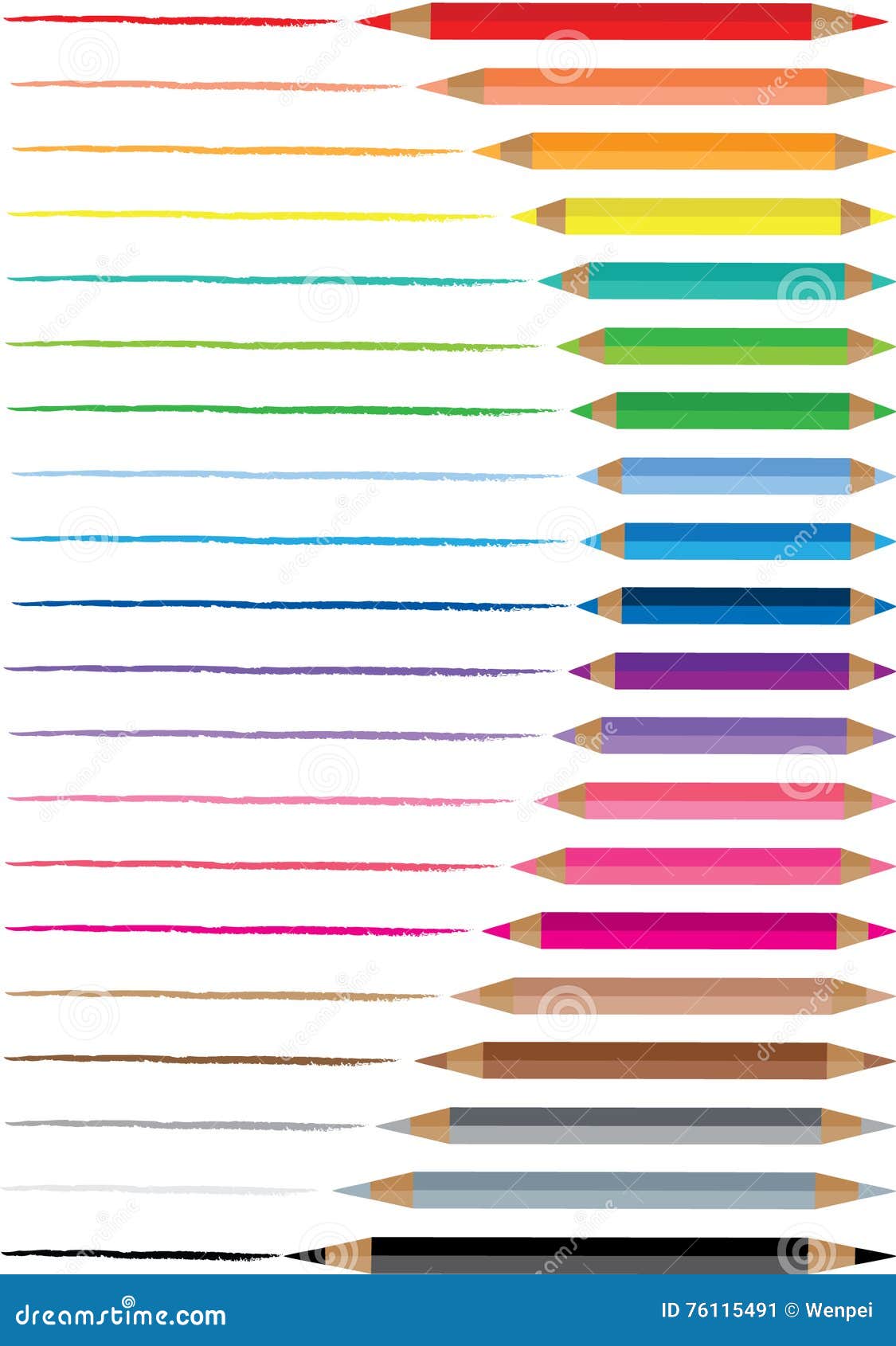 Vector Drawing Color Pencil Set Stock Vector - Illustration of design ...