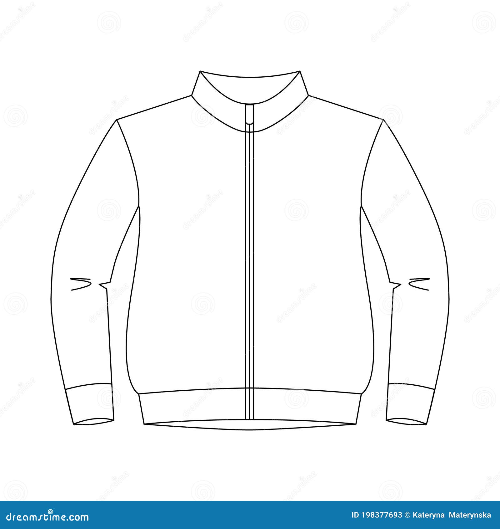 Blank Men`s Bomber Jacket With Zipper In Front, Side View. Isolated On ...