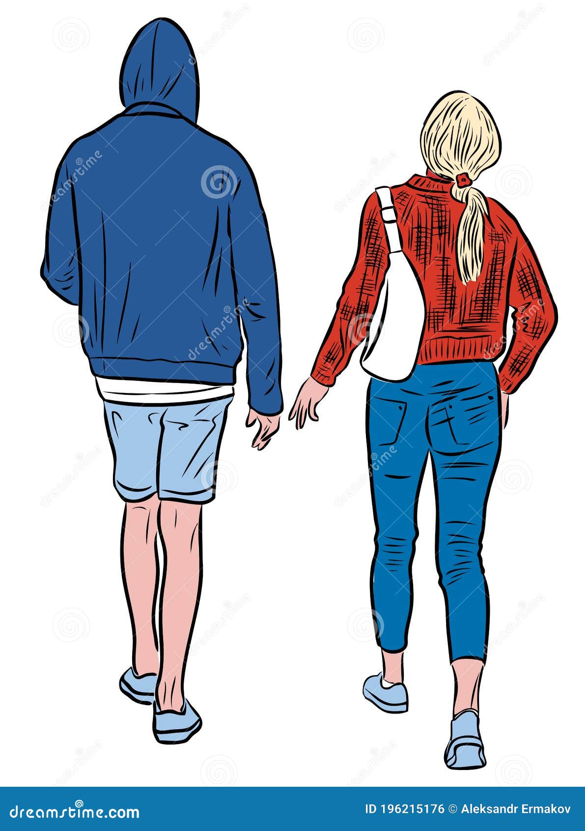 Students On A Stroll Cartoon Vector | CartoonDealer.com #71852423