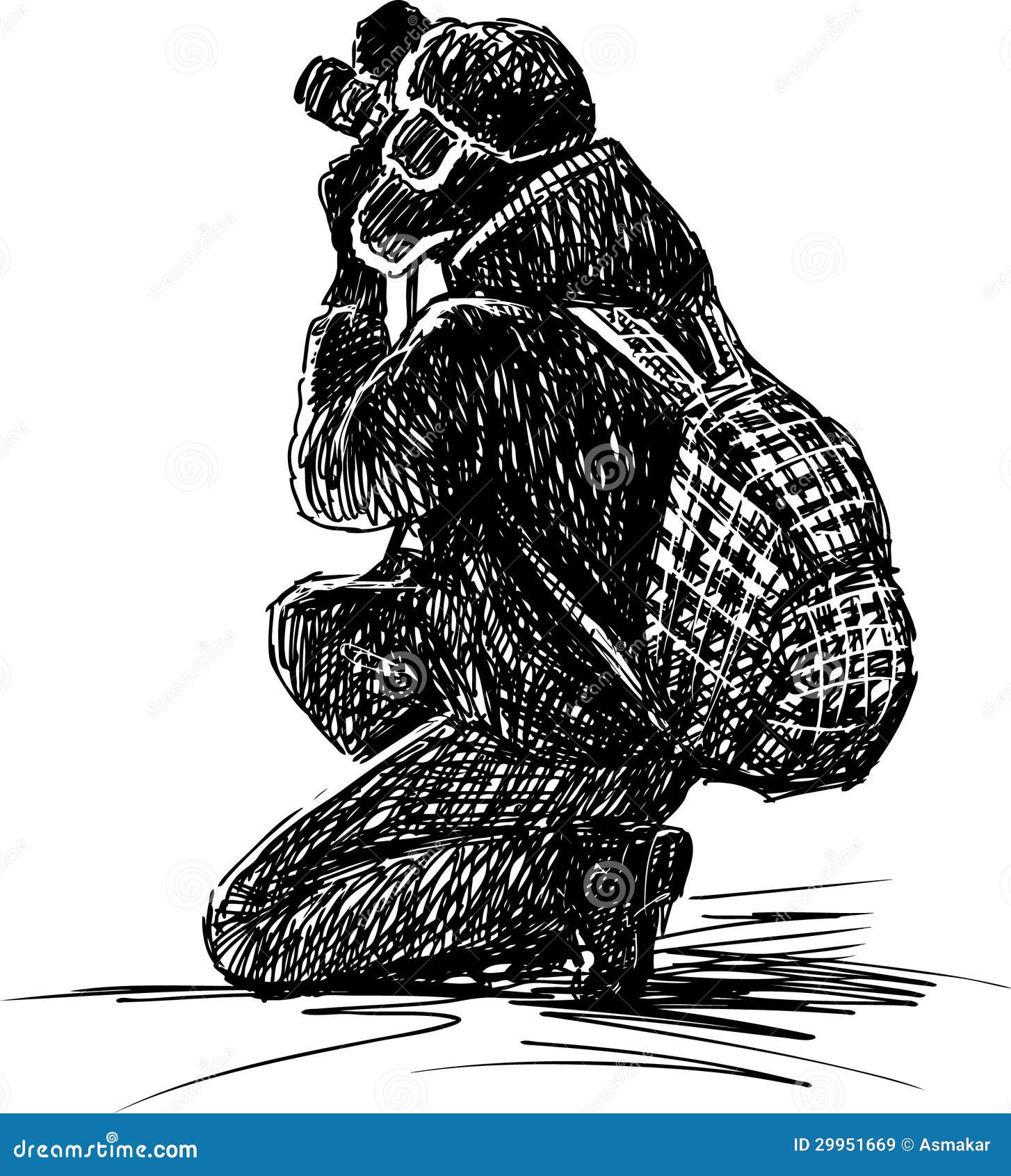 Crouching Photographer Royalty Free Stock Images - Image: 29951669