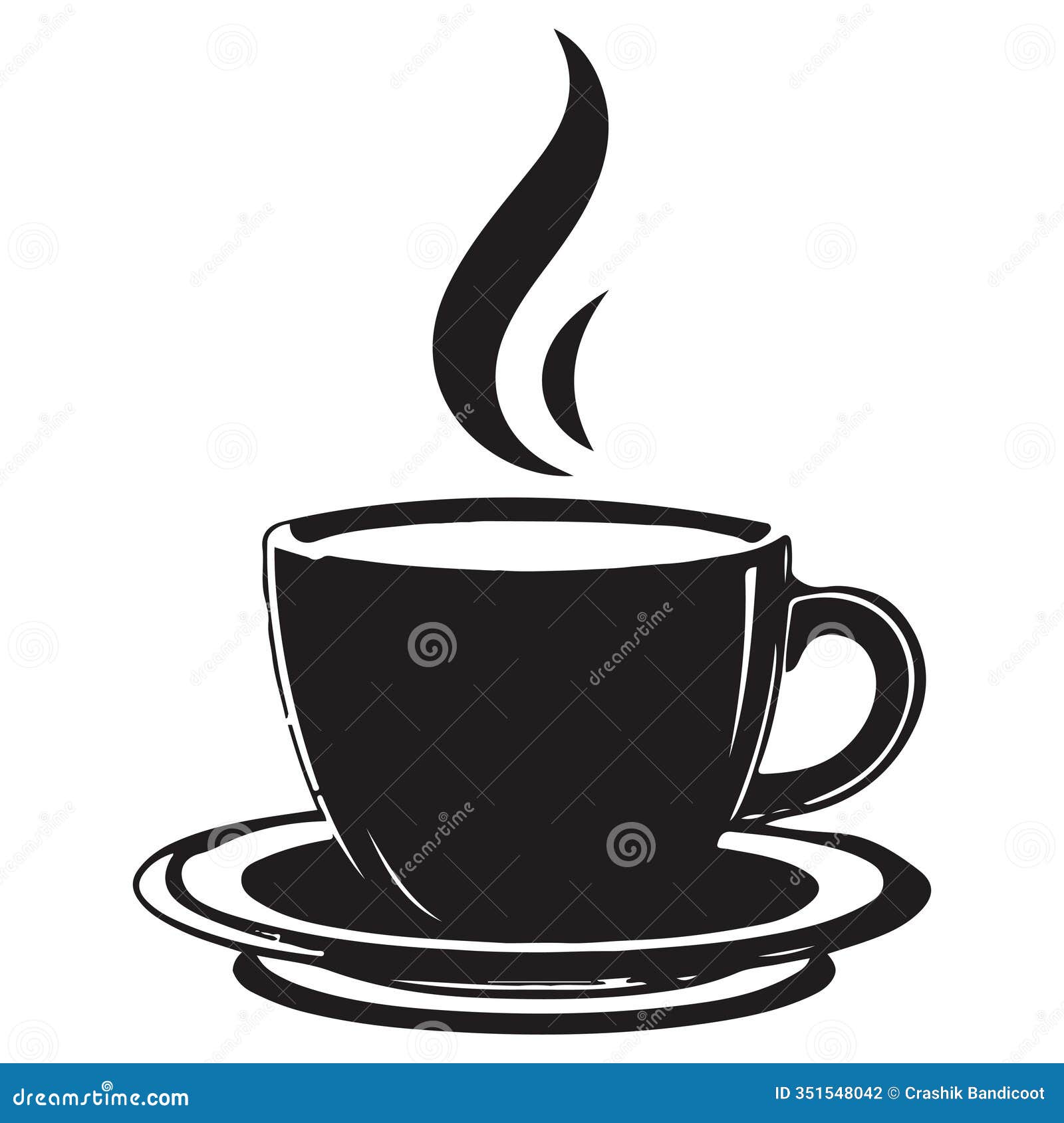 Vector Drawing of a Cup of Coffee with Smoke. Stock Illustration ...