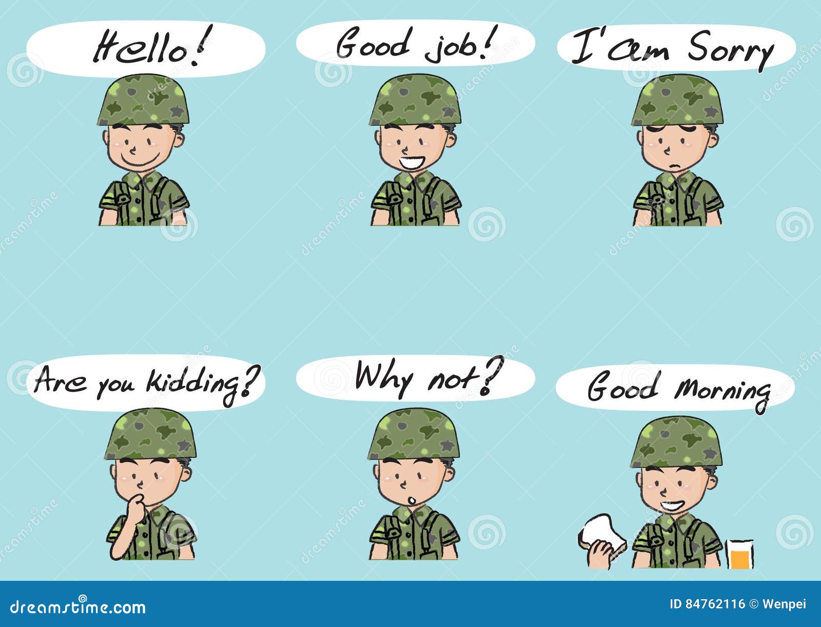 Vector drawing cute army stock vector. Illustration of high - 84762116