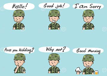 Vector drawing cute army stock vector. Illustration of high - 84762116