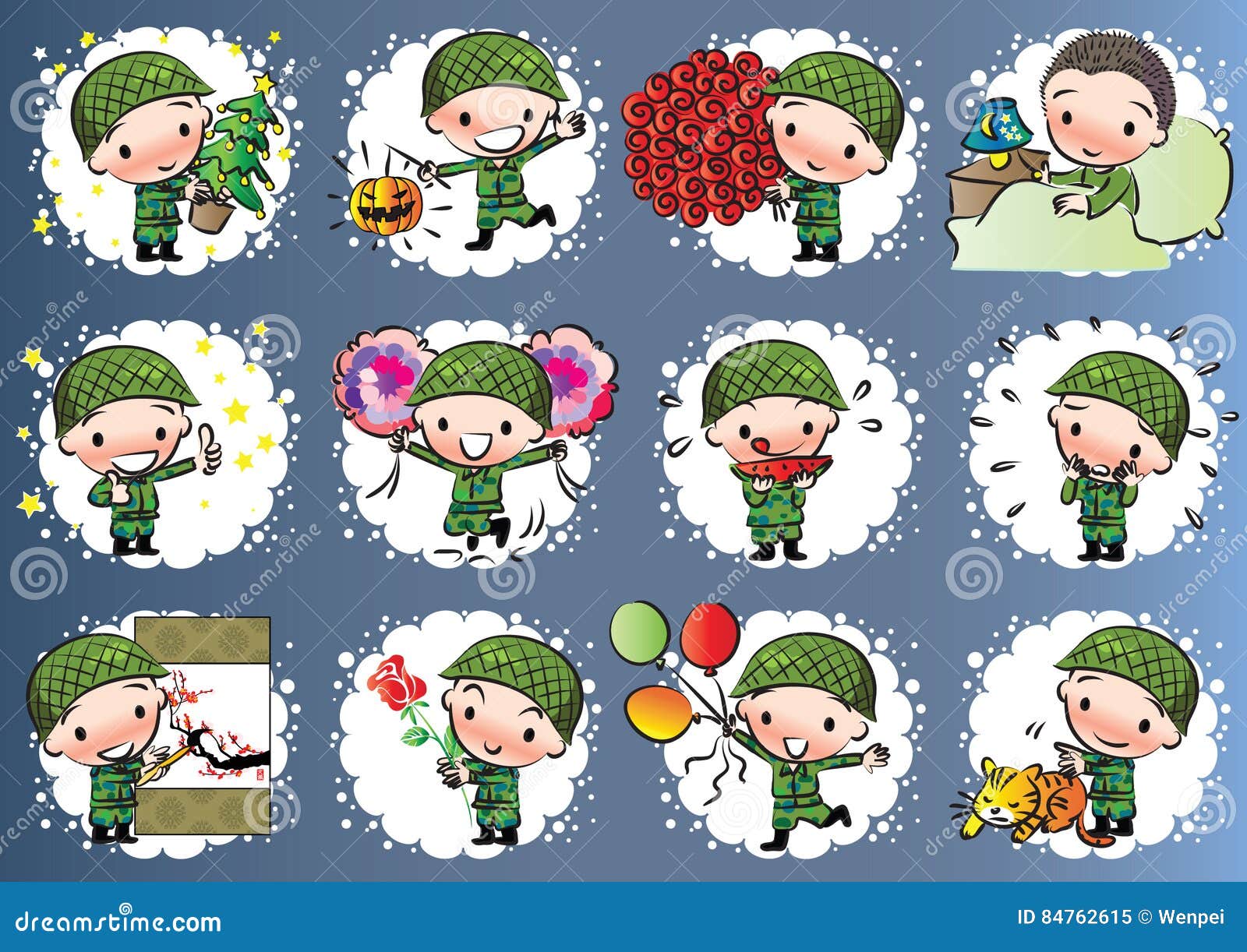 Cute Army Soldier Mascot Design Illustration Kawaii Cartoon Vector ...