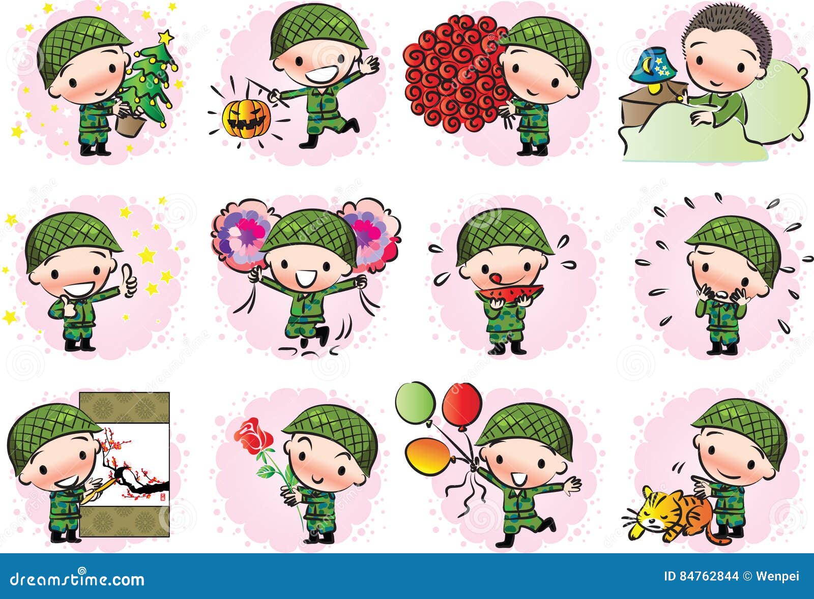 Cute Army Soldier Mascot Design Illustration Kawaii Cartoon Vector ...