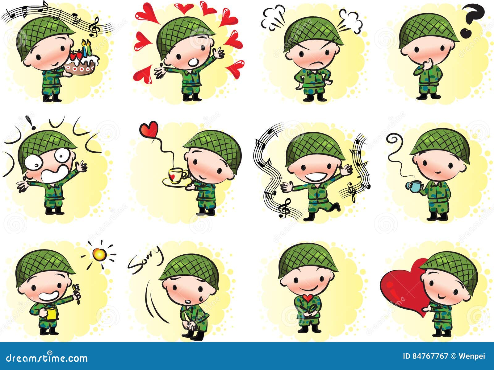Vector drawing cute army stock illustration. Illustration of vector ...