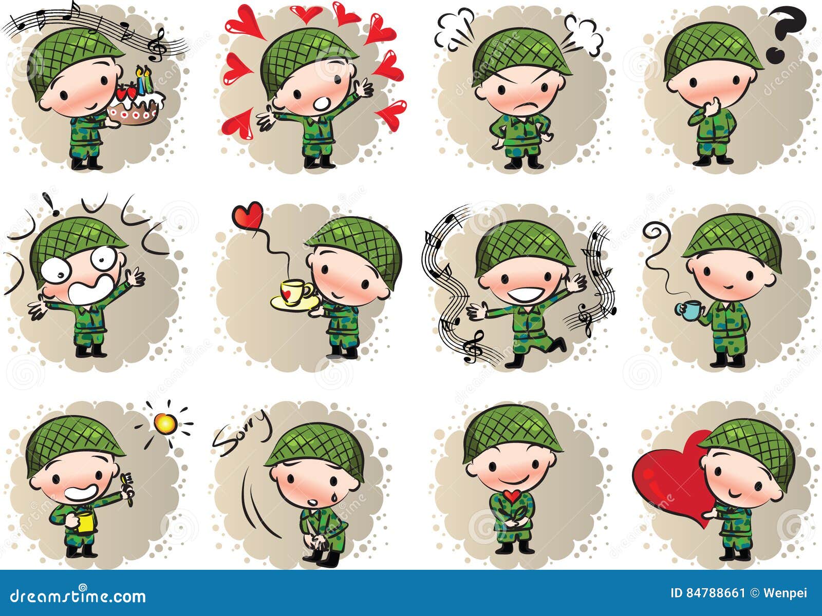 Vector Drawing Cute Army | CartoonDealer.com #84788661