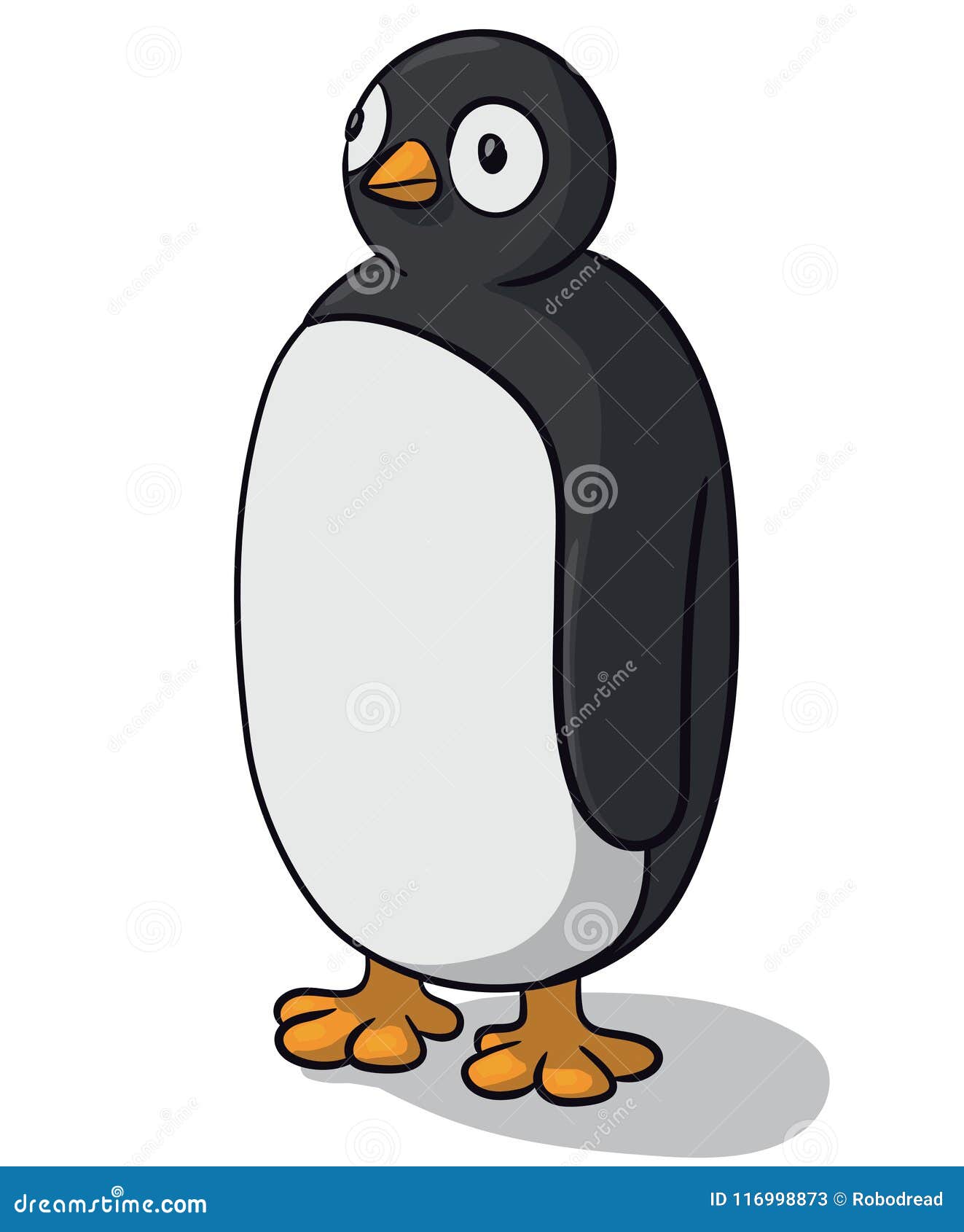 Vector Drawing of a Cute Penguin Stock Vector - Illustration of cartoon ...