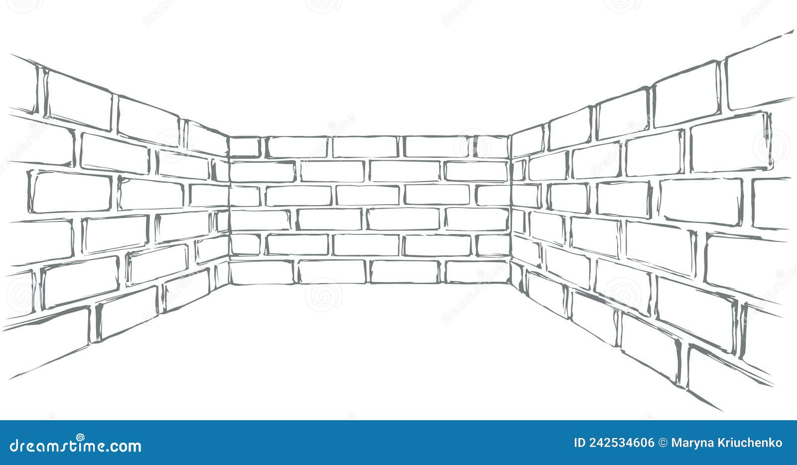 Vector Drawing of Dead End Wall Stock Vector - Illustration of drawing ...