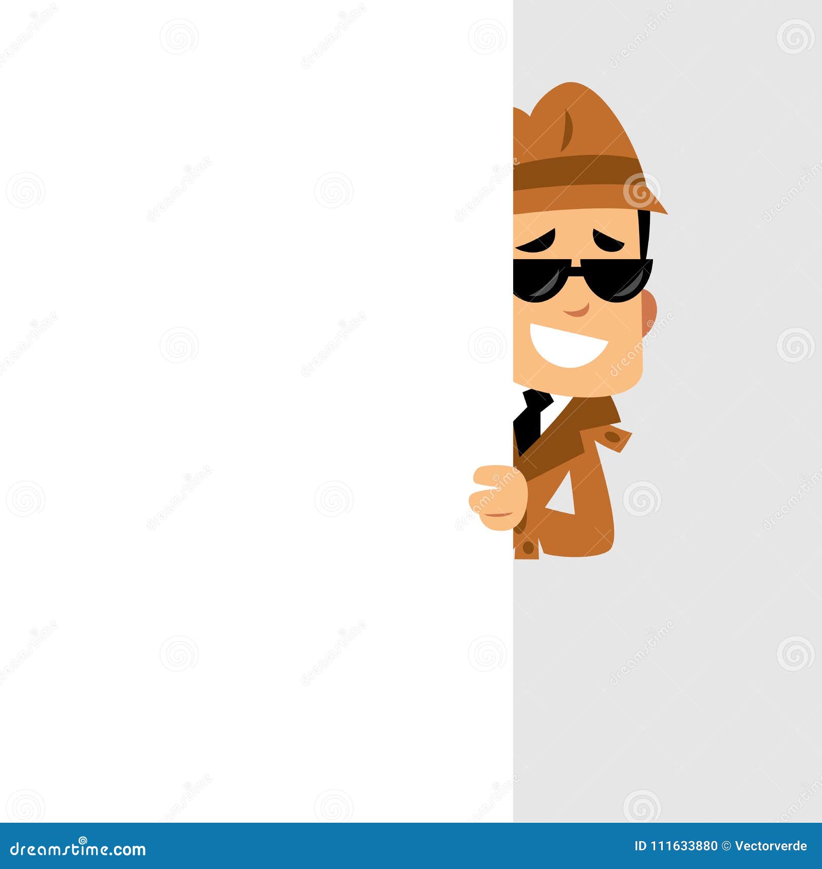 Vector Drawing of a Detevtive Man Stock Vector - Illustration of text ...