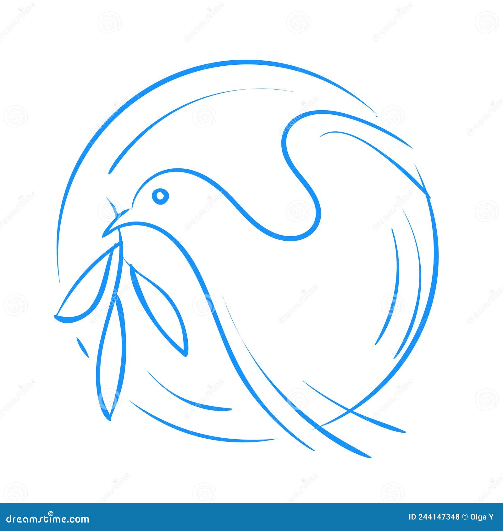 Vector Drawing of a Dove of Peace in a Circle Stock Vector ...