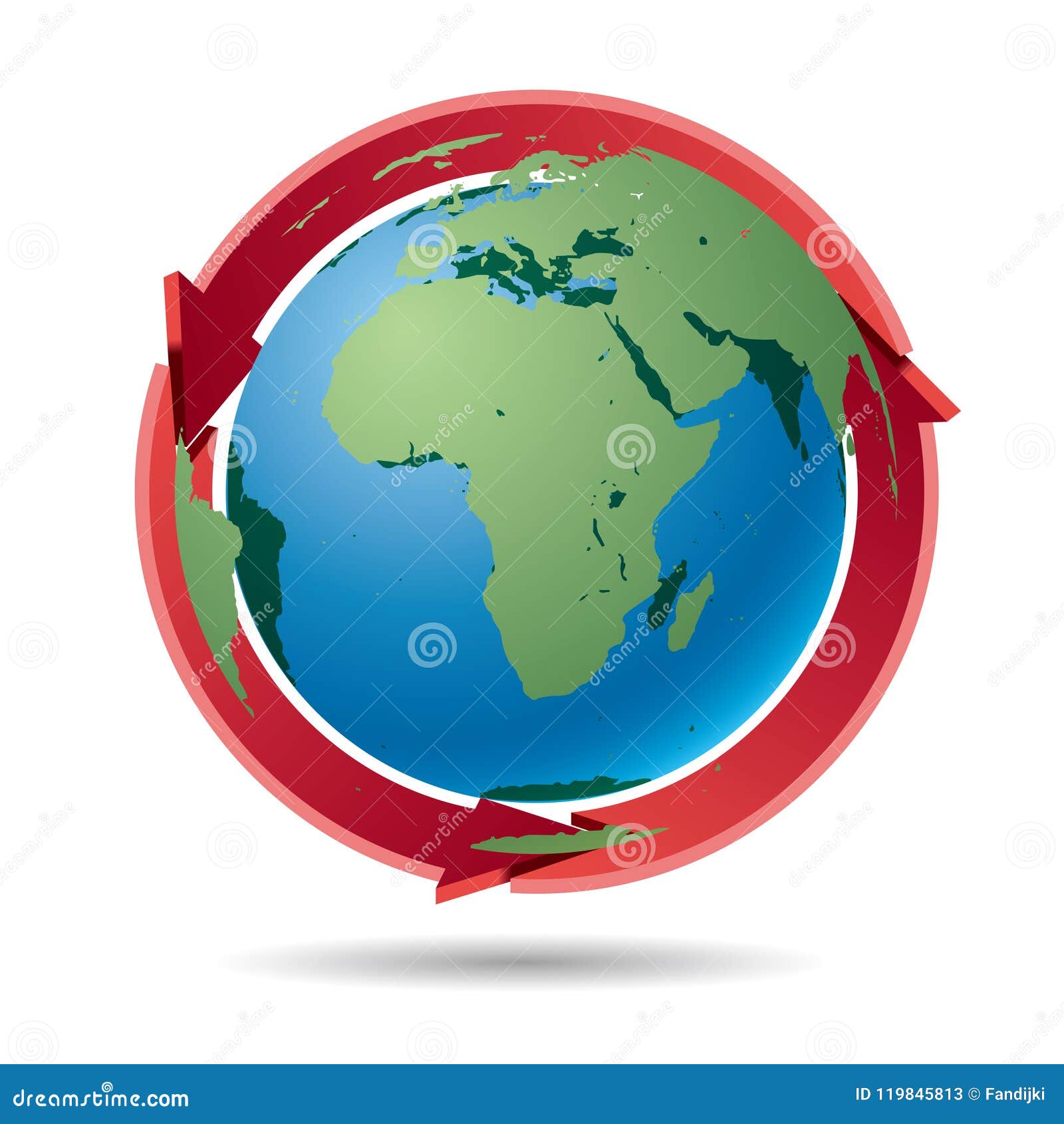 Vector Drawing Earth.Earth and Arrow Combination Stock Vector ...