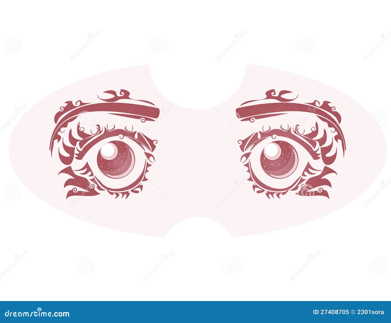 Vector Drawing of Eye on Pink Background. Stock Illustration ...