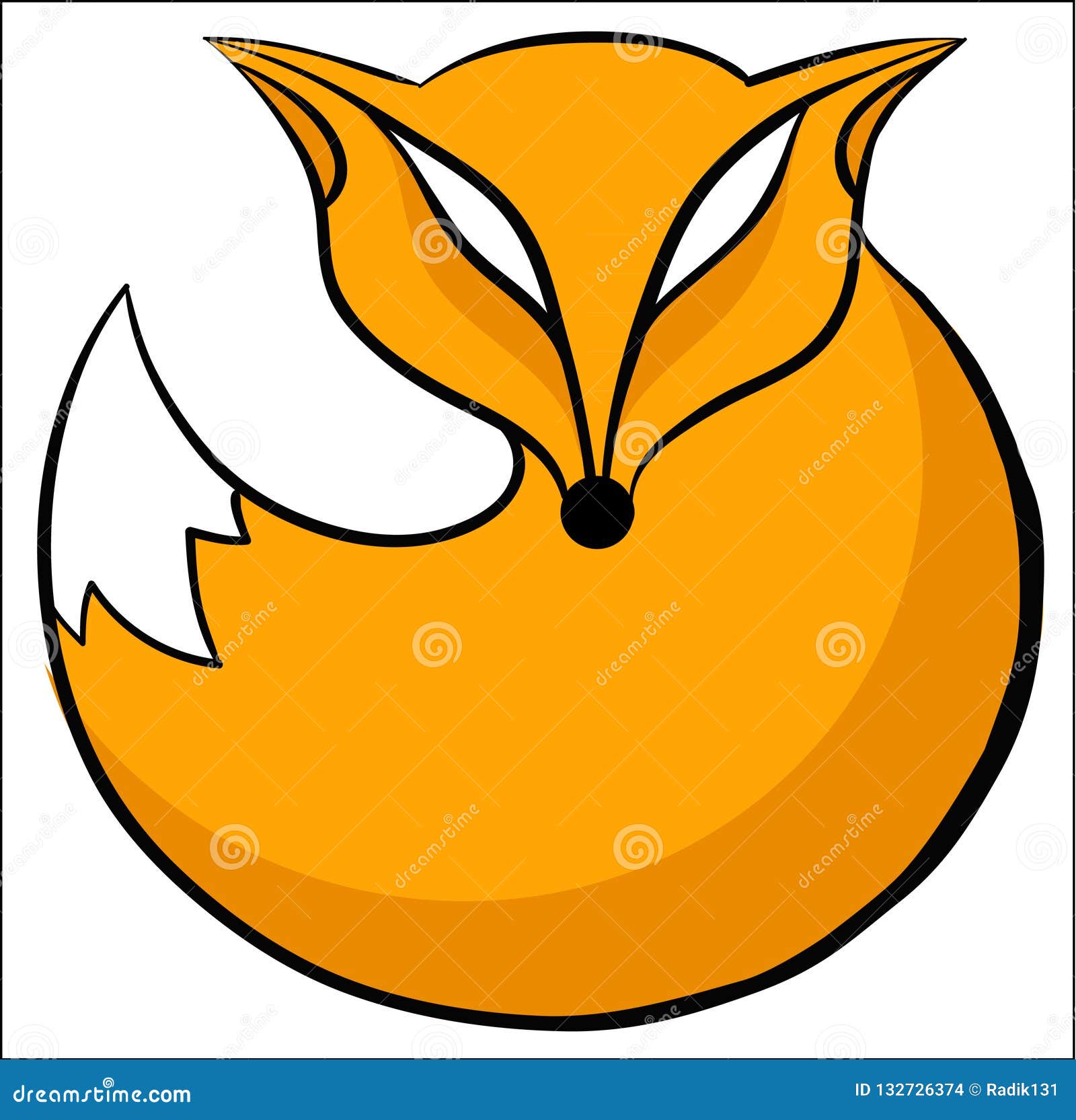 Fox icon round stock vector. Illustration of vector - 132726374