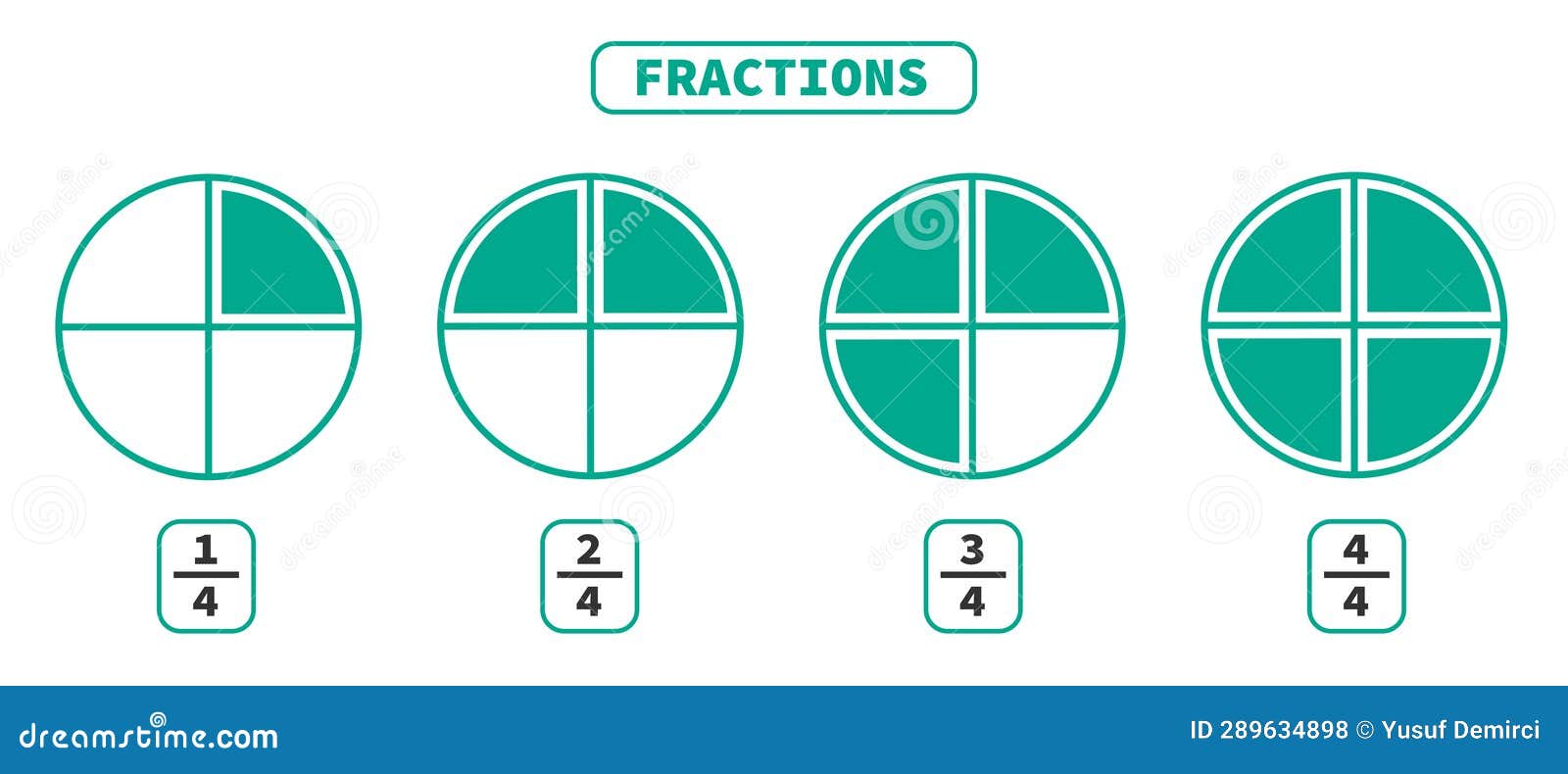 Vector Drawing of Fractions Worksheet Stock Illustration - Illustration ...