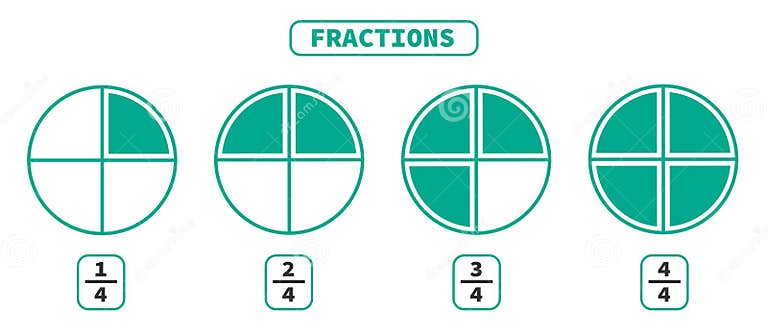 Vector Drawing of Fractions Worksheet Stock Illustration - Illustration ...