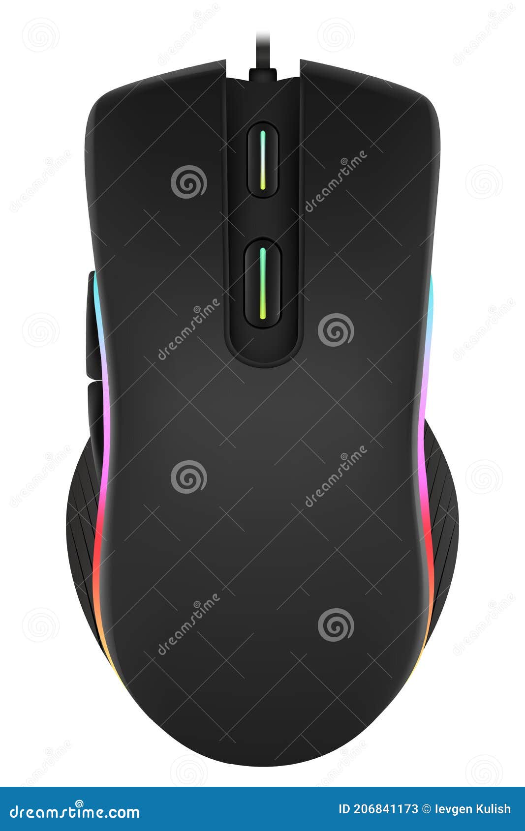 Vector Drawing Gaming Computer Mouse on White Background Stock ...