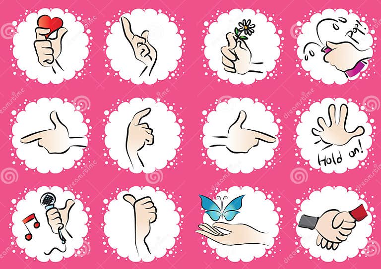 Vector drawing hand set stock vector. Illustration of rose - 85376220