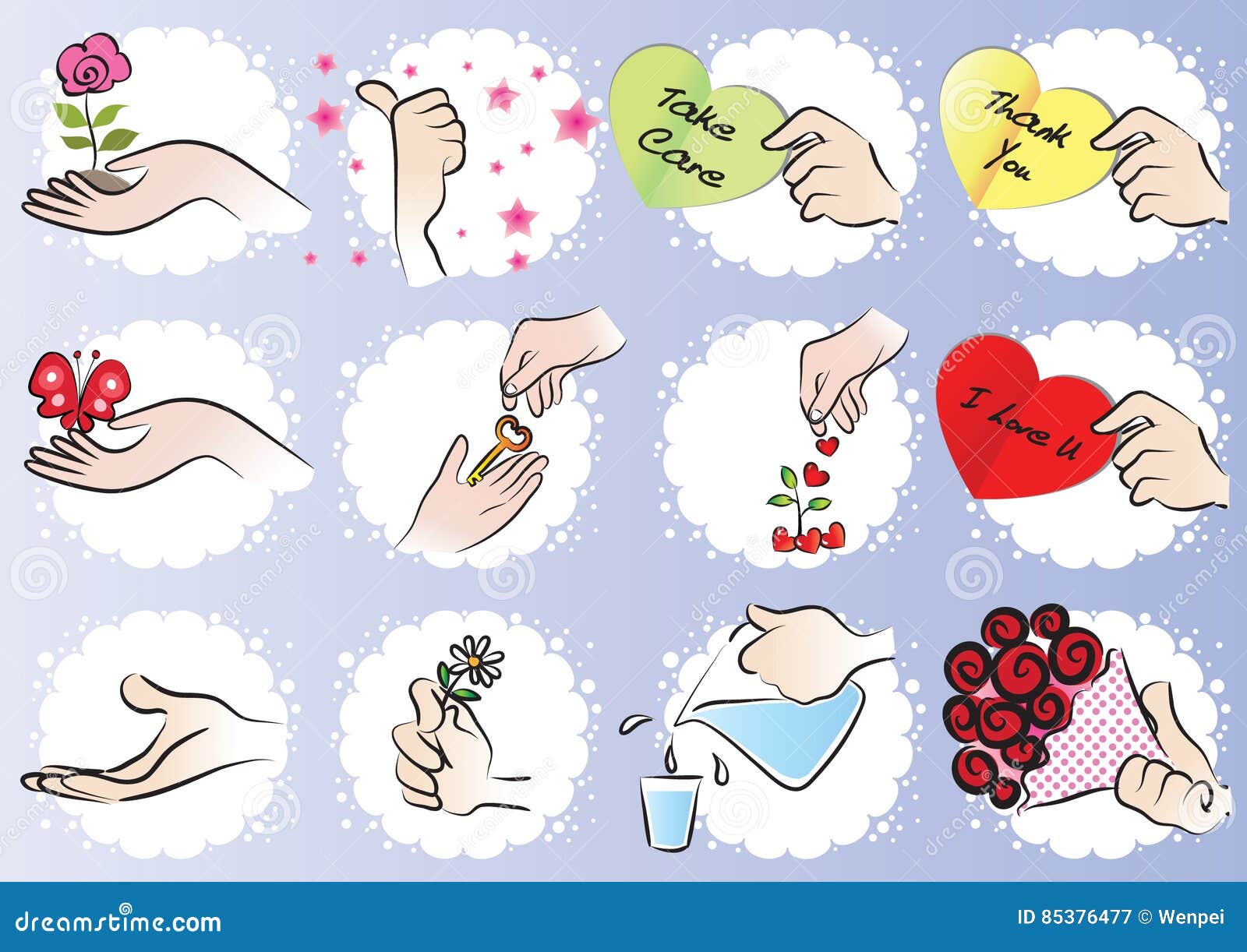 Vector drawing hand set stock vector. Illustration of cartoon - 85376477
