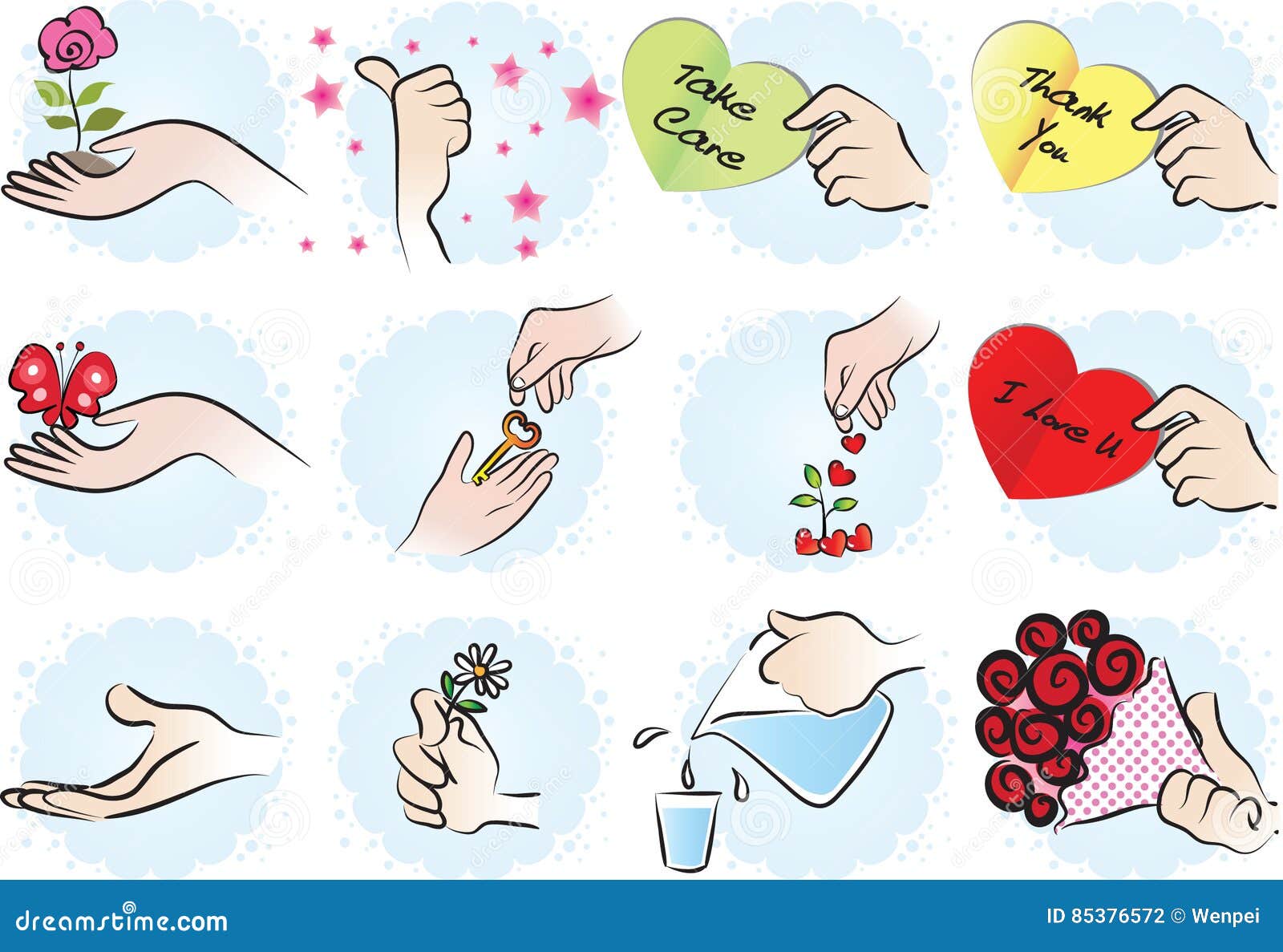 Vector drawing hand set stock illustration. Illustration of vector ...