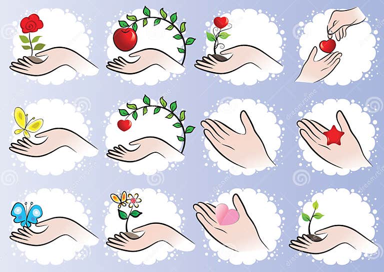 Vector drawing hand set stock illustration. Illustration of holding ...
